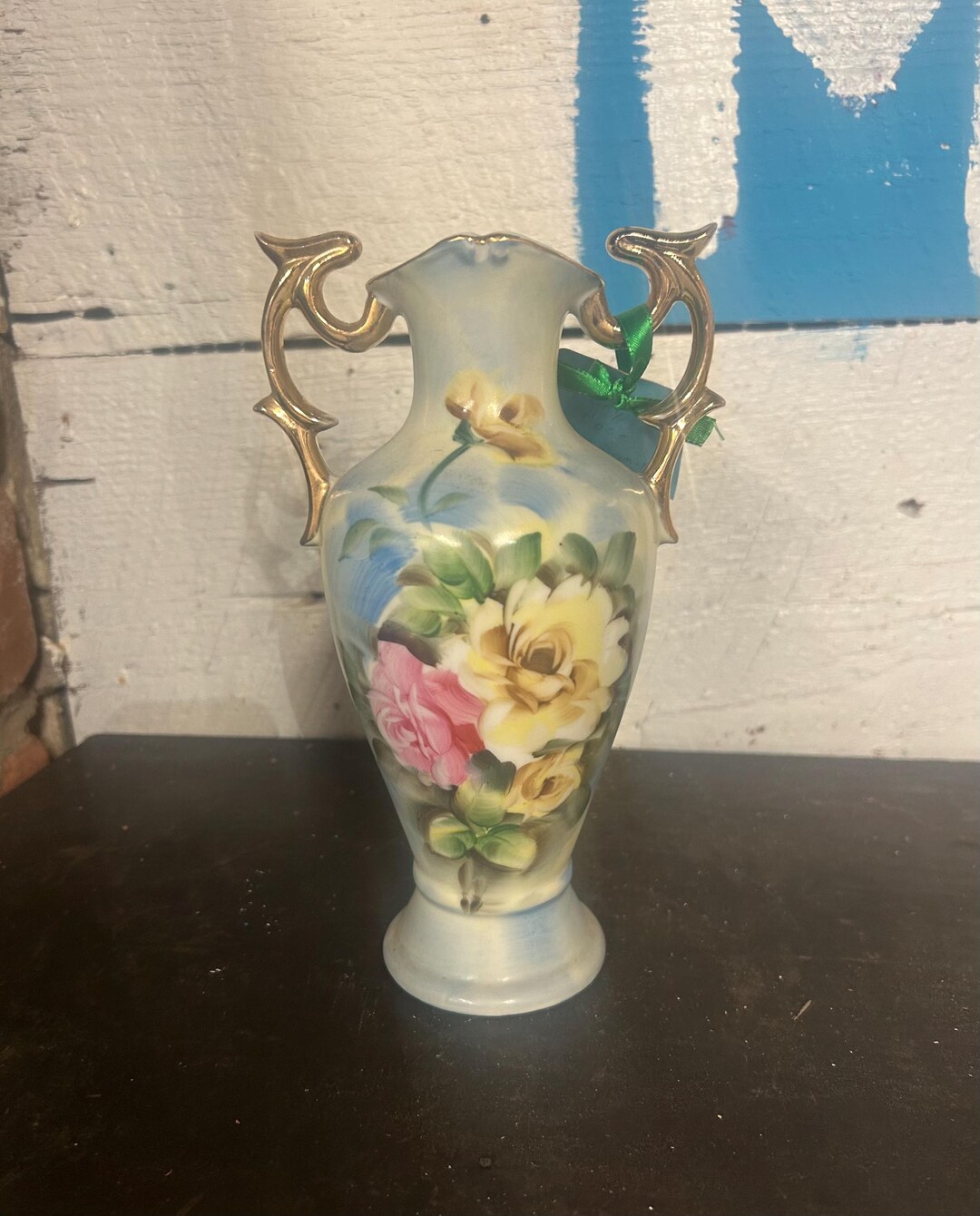 Lefton Hand Painted Vase ~ Vintage - Etsy