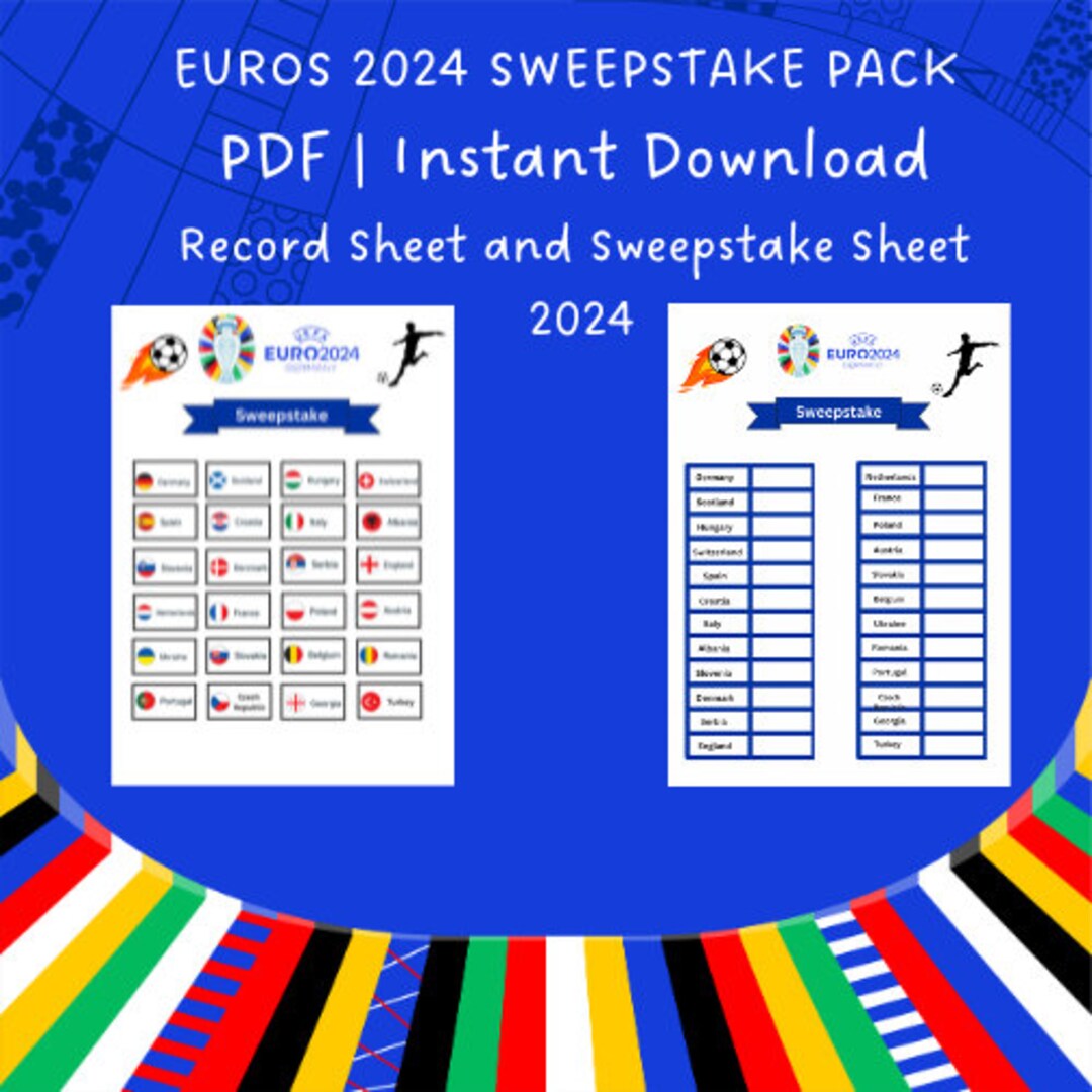 Euro 2024 Sweepstake Kit Germany 2024 Euro Party Game Germany 2024 ...