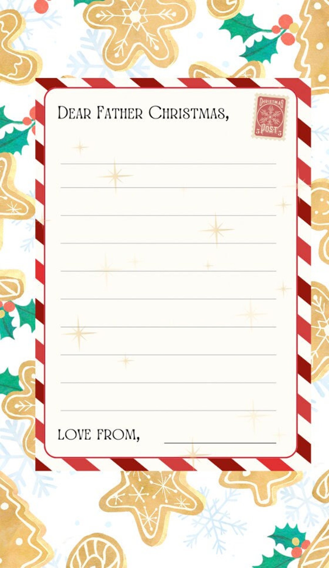 Christmas Wish List A4 Santa Christmas Letter Father - Etsy