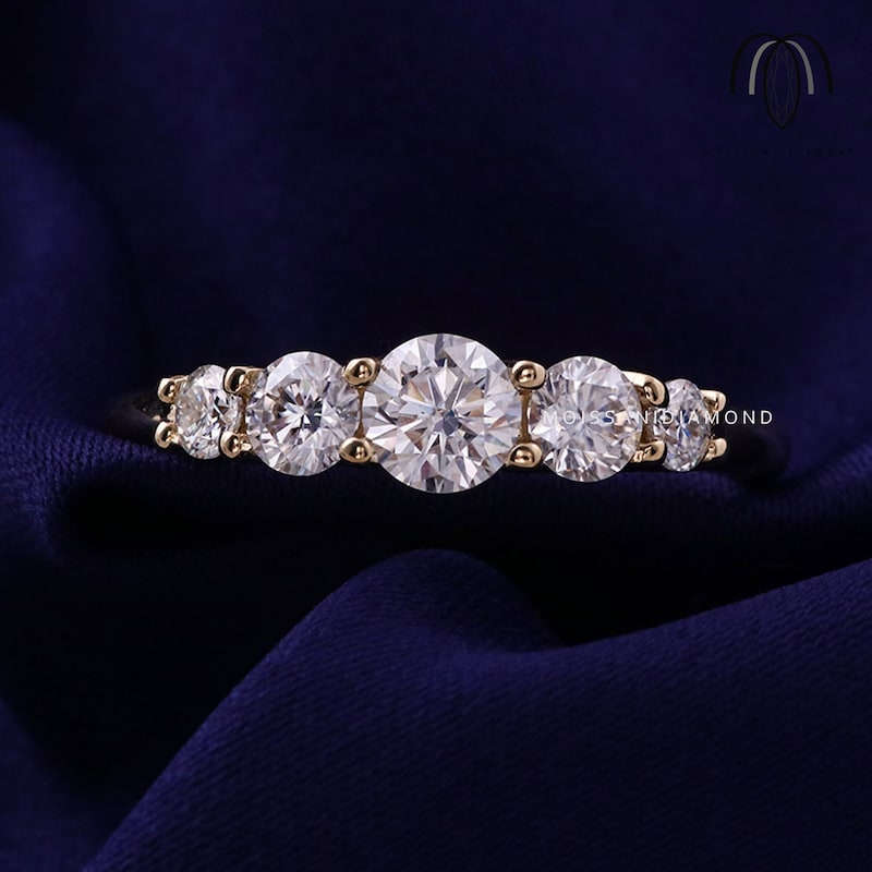 5 Diamond Ring - Etsy