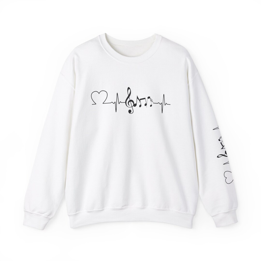 Music Symbols Sweater Heartbeat Sweater Music Notes Sweater Music ...