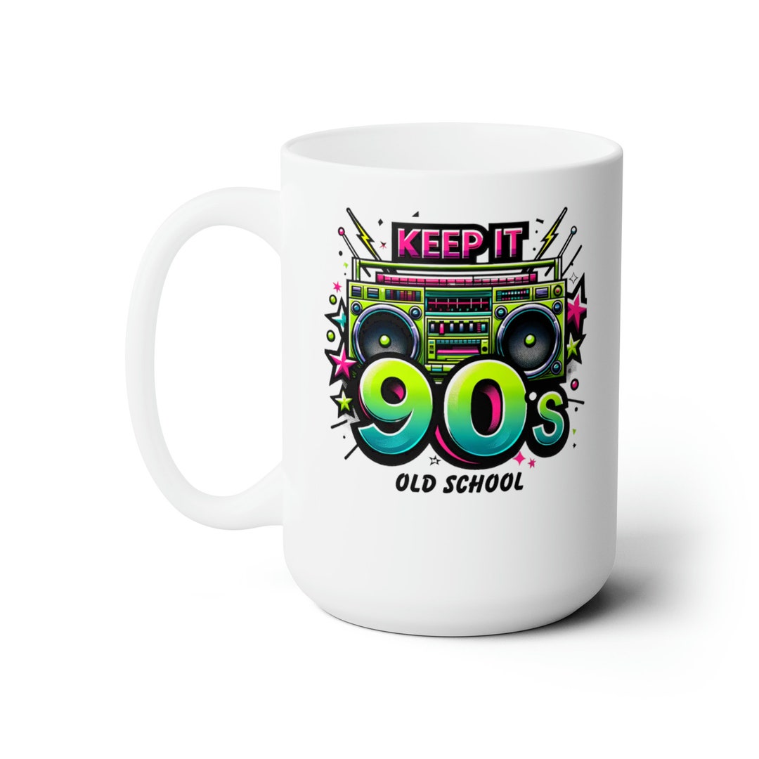 Coffee Mug Design | Retro 90s Boombox Theme | 'keep It 90s & Old School ...