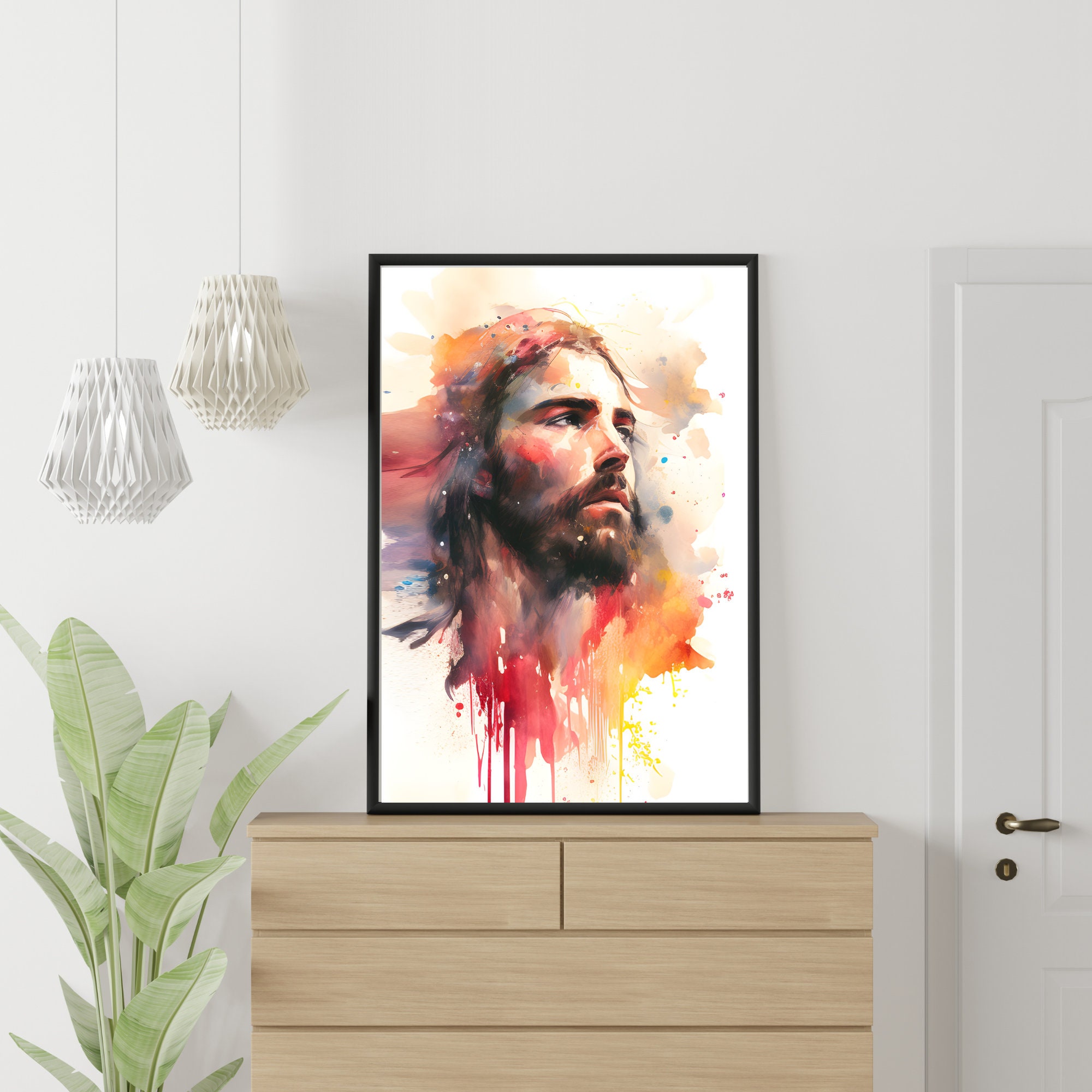Watercolor Portrait of Jesus Christ Thoughtful Christian Gift Idea for ...