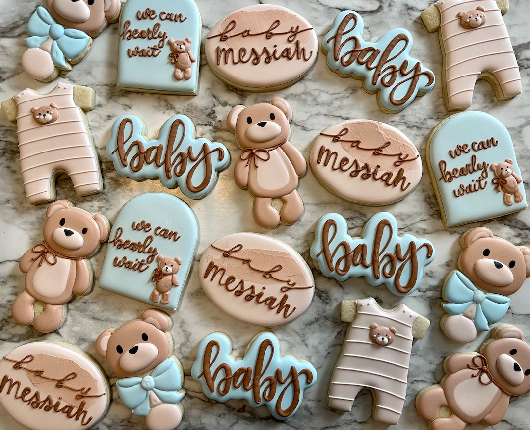 Teddy Bear Baby Shower Cookies-booked UNTIL 12/17/24 - Etsy