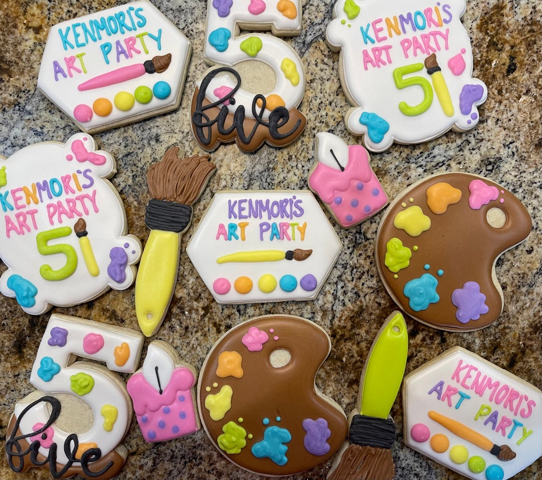 Neon Paint Party Cookies - Etsy