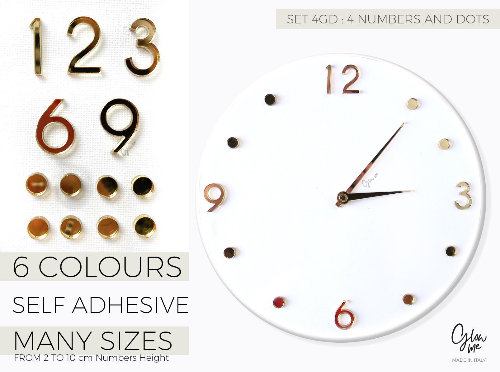 Set of 4 Numbers and 8 Rounds for Minimal Style Clock Making - Self ...