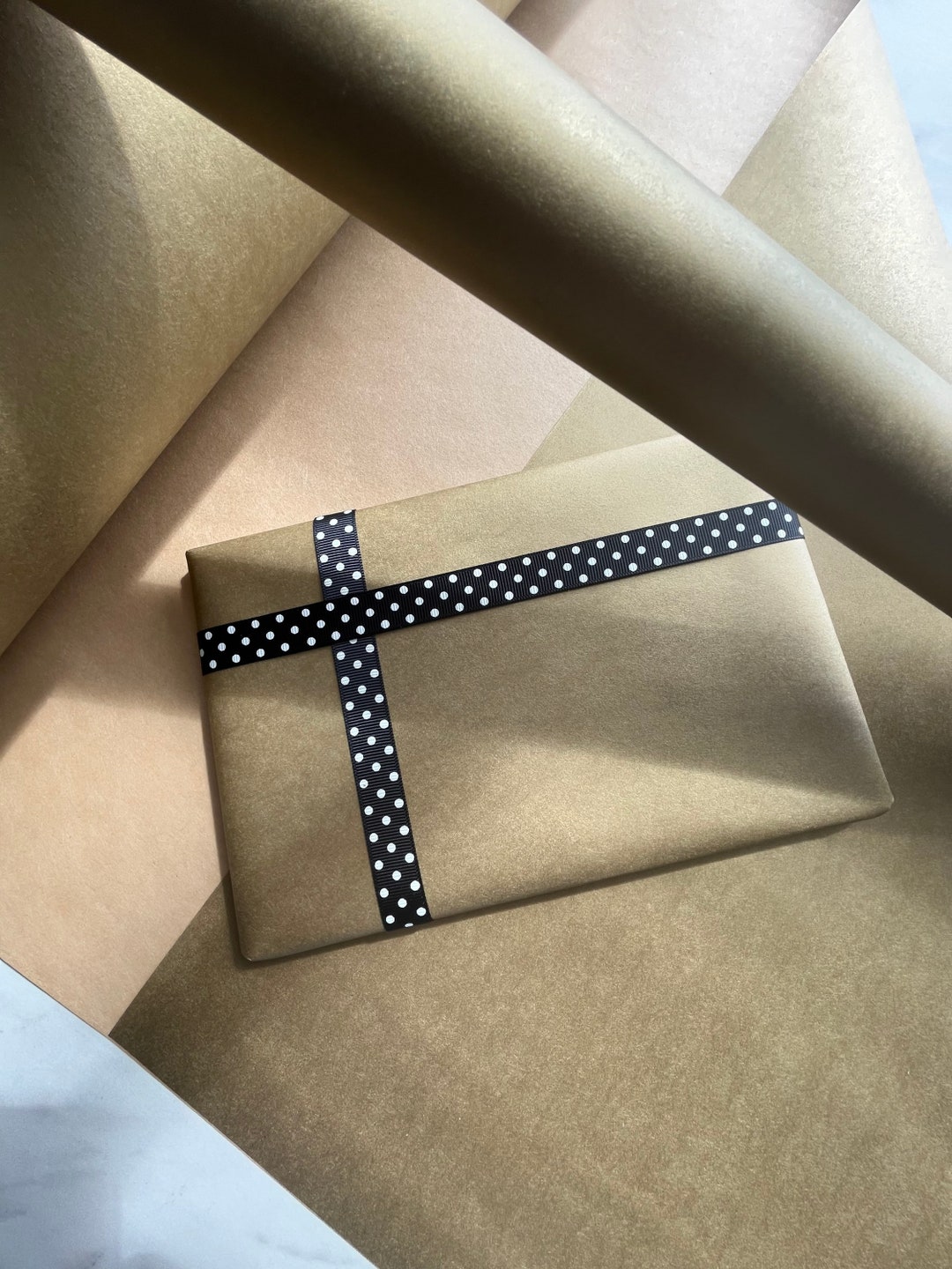 Wrapping Paper Matt Gold 50CM Wide Eco Friendly, 100% Recycled Kraft ...