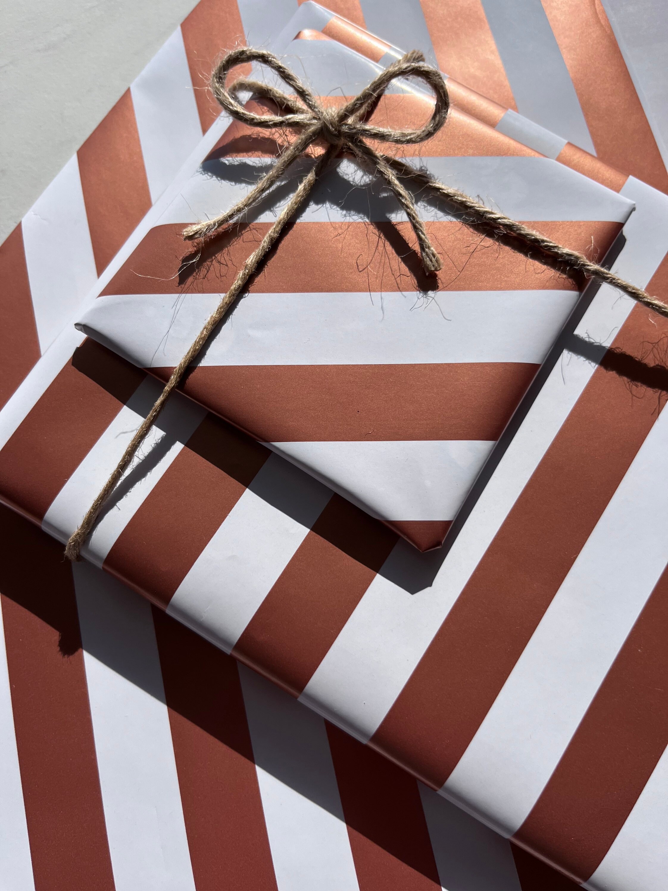 Brown and white striped wrapping paper store
