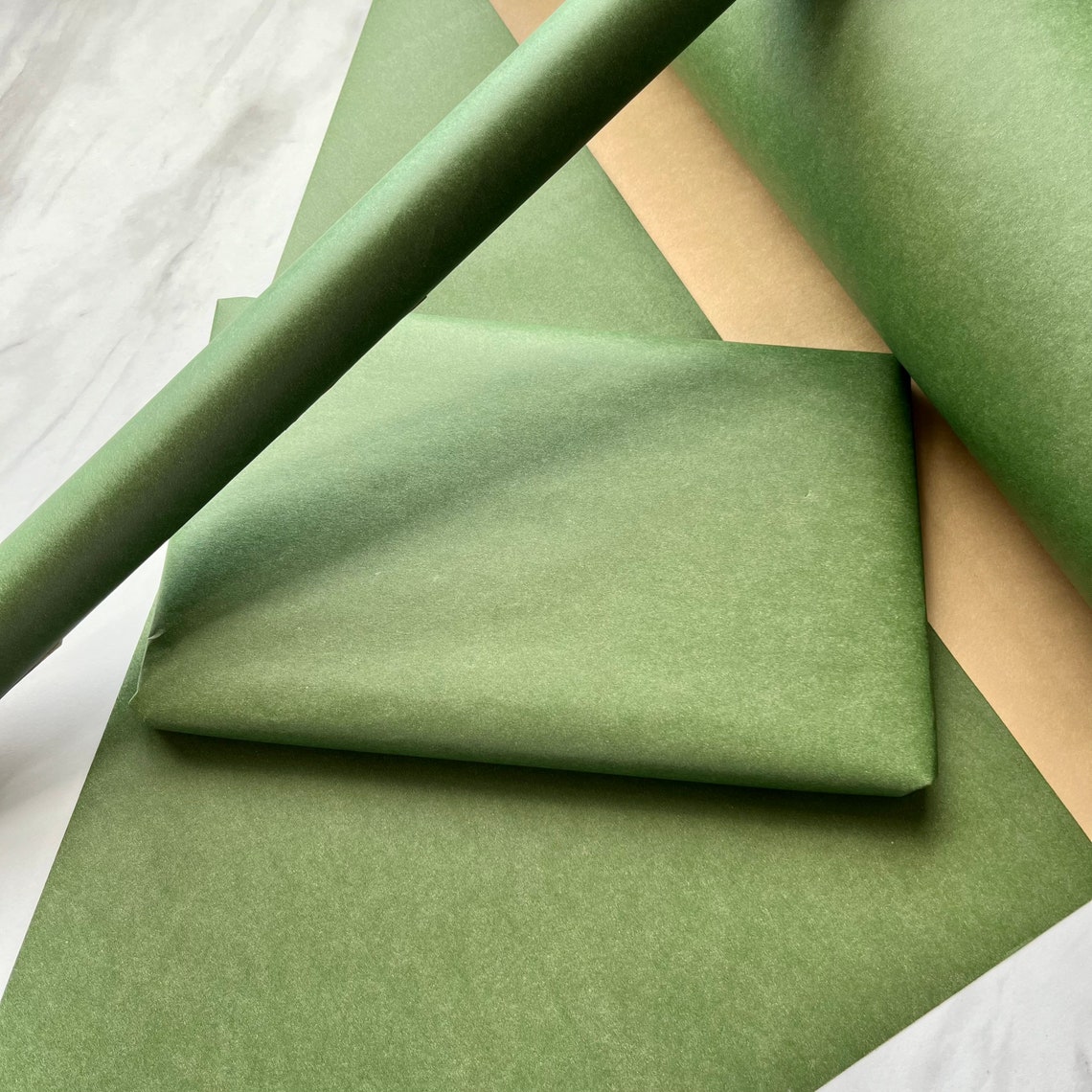 Wrapping Paper Matt Green - 50cm Wide, Eco-friendly, 100% Recycled ...