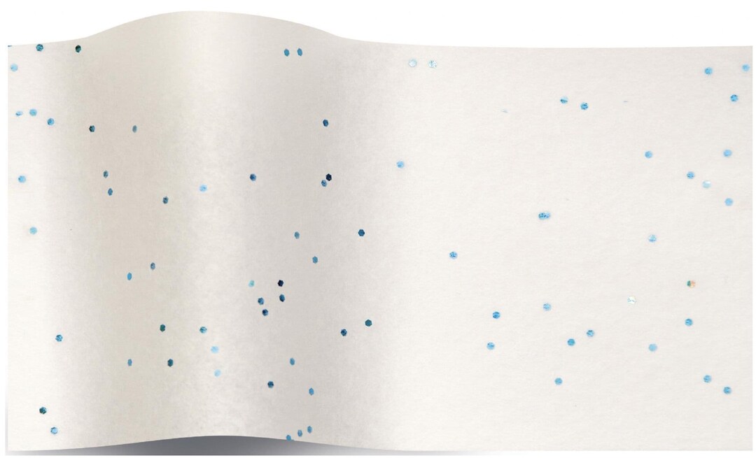 Tissue Paper Blue Topaz Gemstones on White Print Eco Friendly, 100% ...