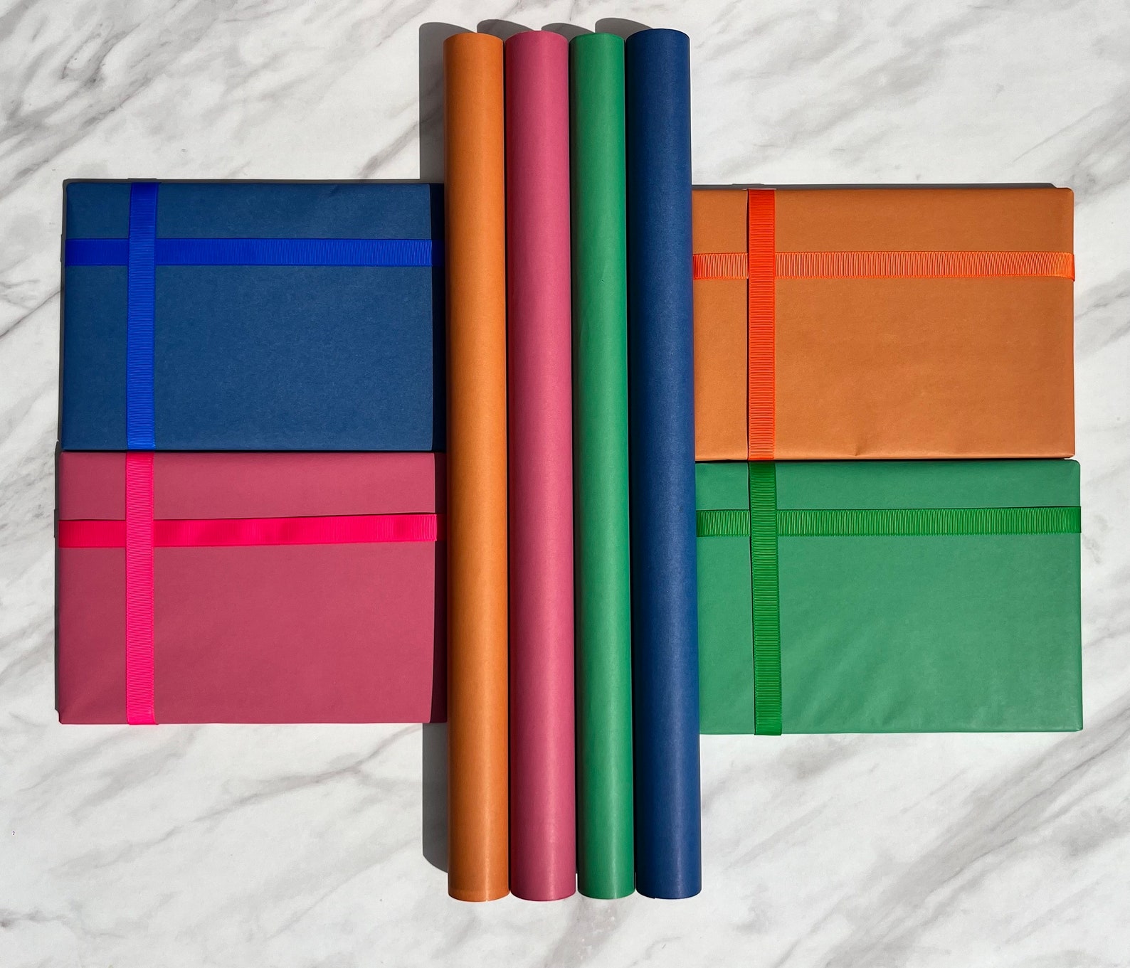 Wrapping Paper Tango Orange 50CM Wide Eco Friendly, 100% Recycled Kraft ...