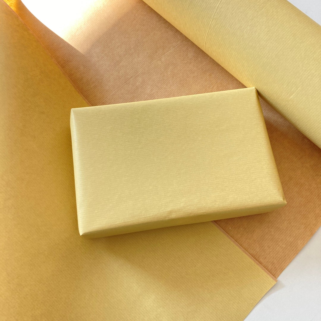 Wrapping Paper Lemon Yellow 50CM Wide Eco Friendly, 100% Recycled Kraft ...