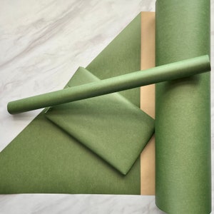 Wrapping Paper Matt Green - 50cm Wide, Eco-friendly, 100% Recycled ...