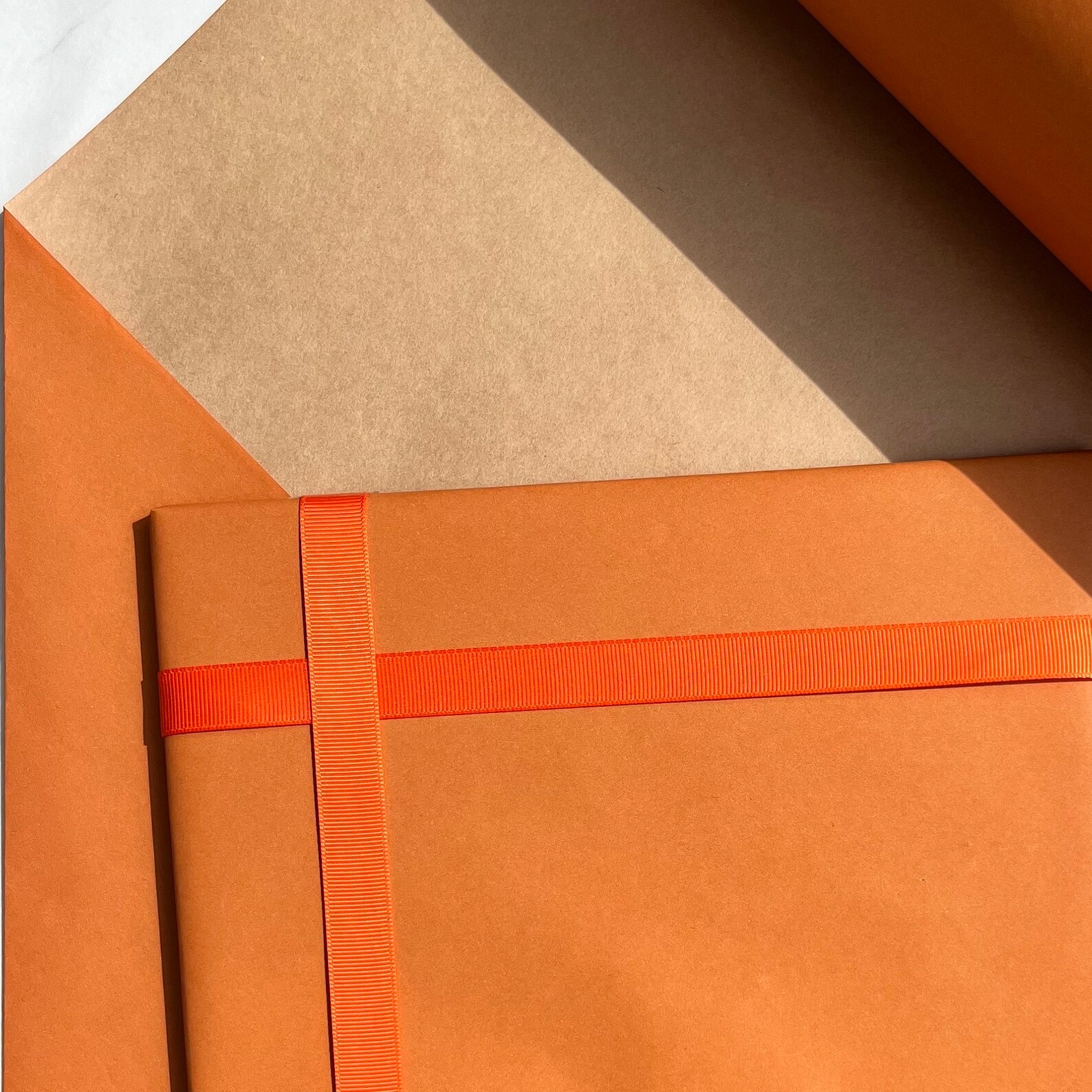 Wrapping Paper Tango Orange 50CM Wide Eco Friendly, 100% Recycled Kraft ...