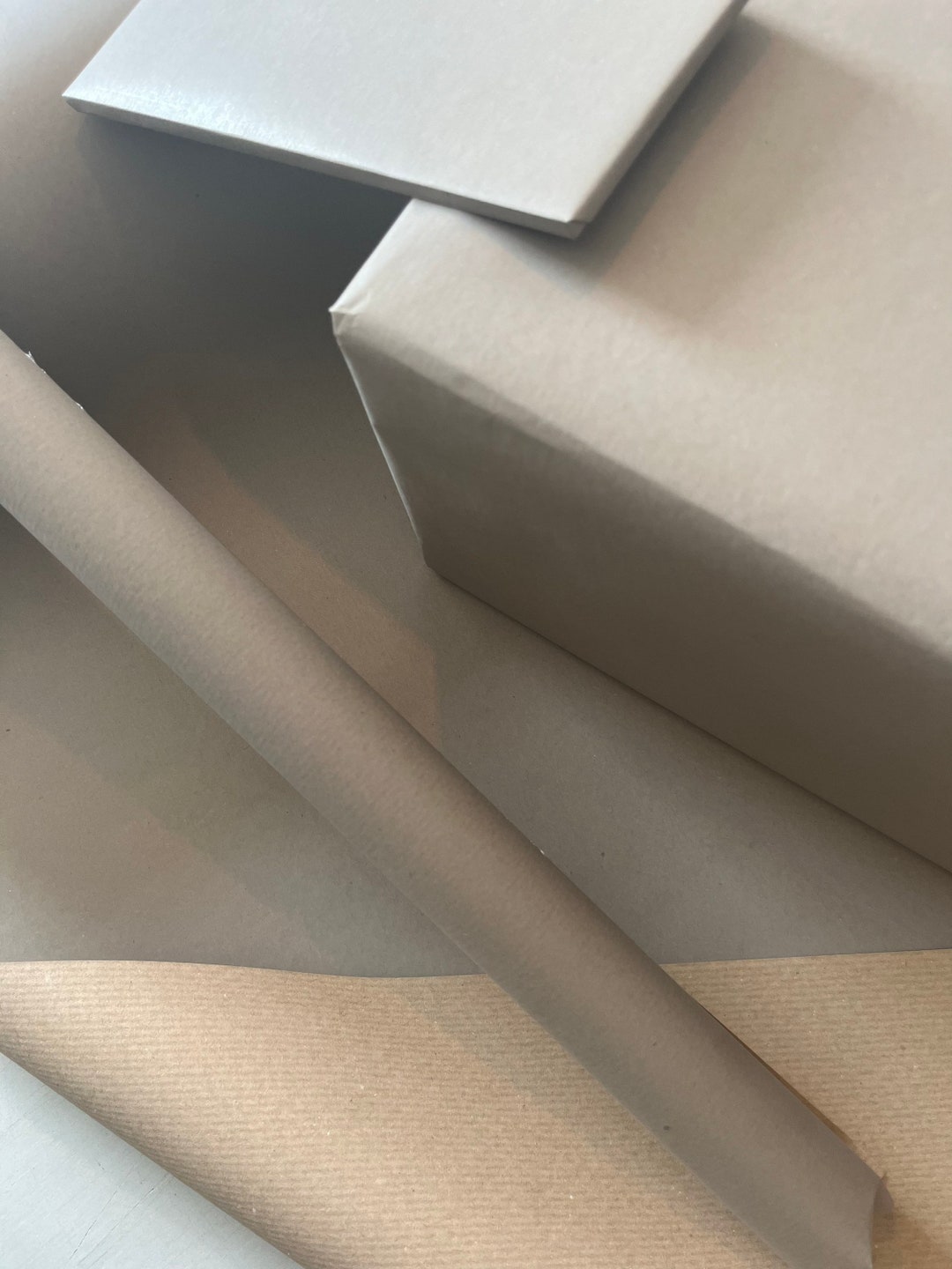 Wrapping Paper Light Grey 50CM Wide Eco Friendly, 100% Recycled Kraft ...