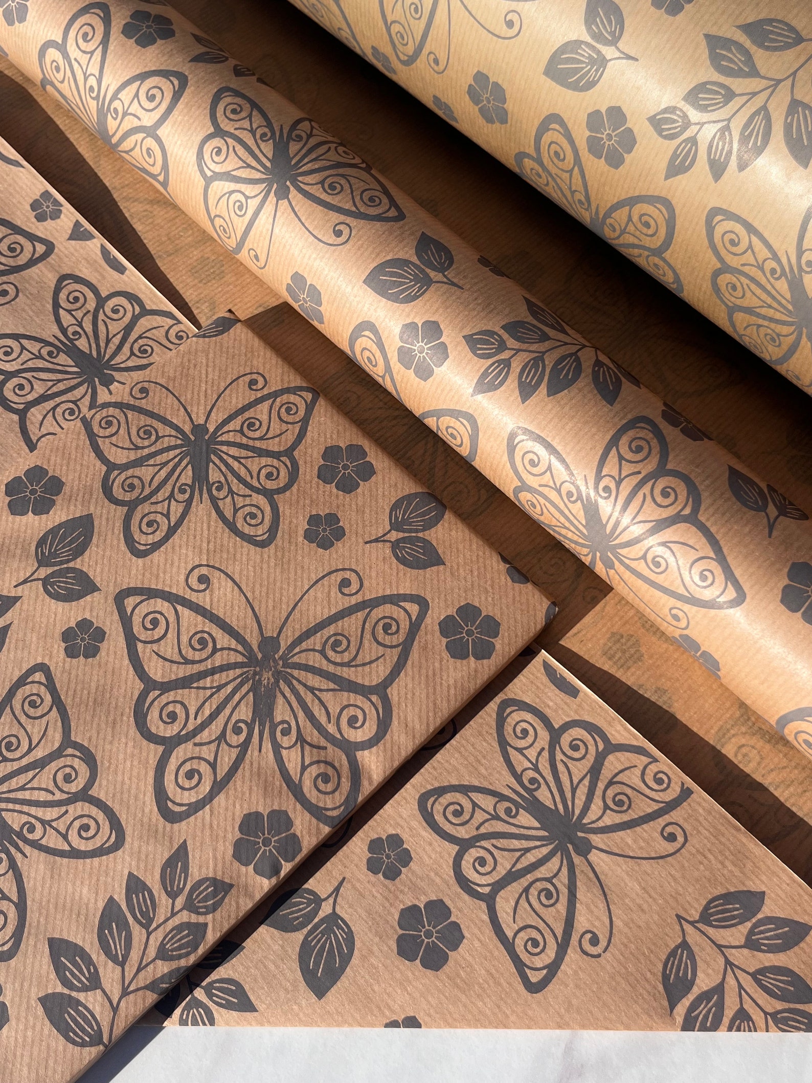 Wrapping Paper Evie Grey 50CM Wide Eco Friendly, 100% Recycled Kraft ...