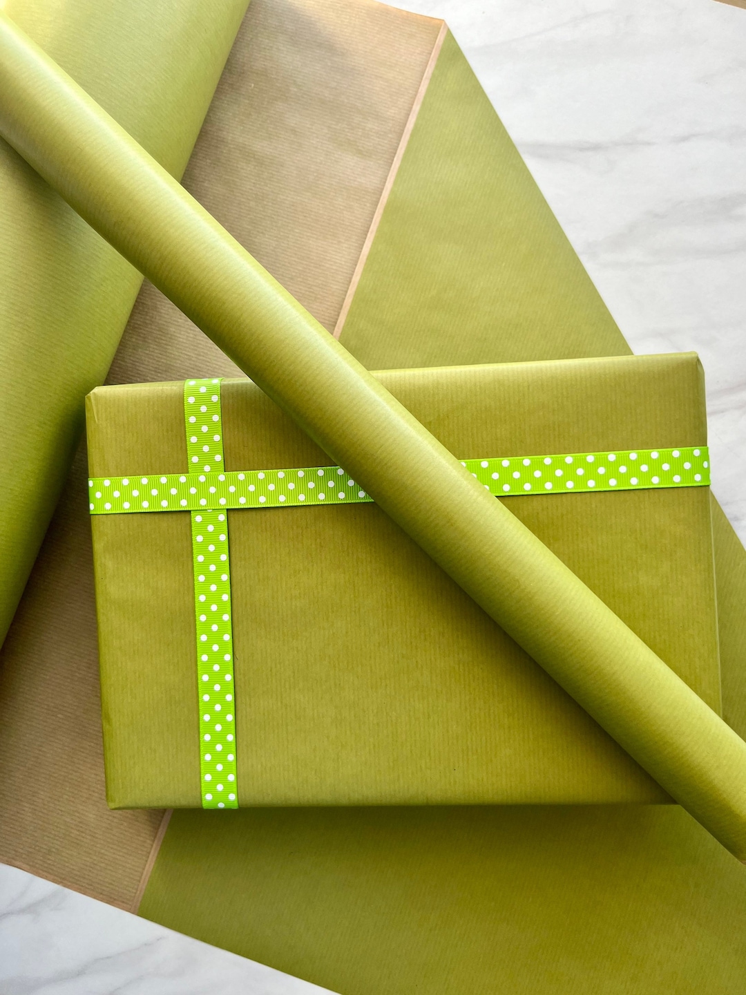 Wrapping Paper Olive Green 50CM Wide Eco Friendly, 100% Recycled Kraft ...