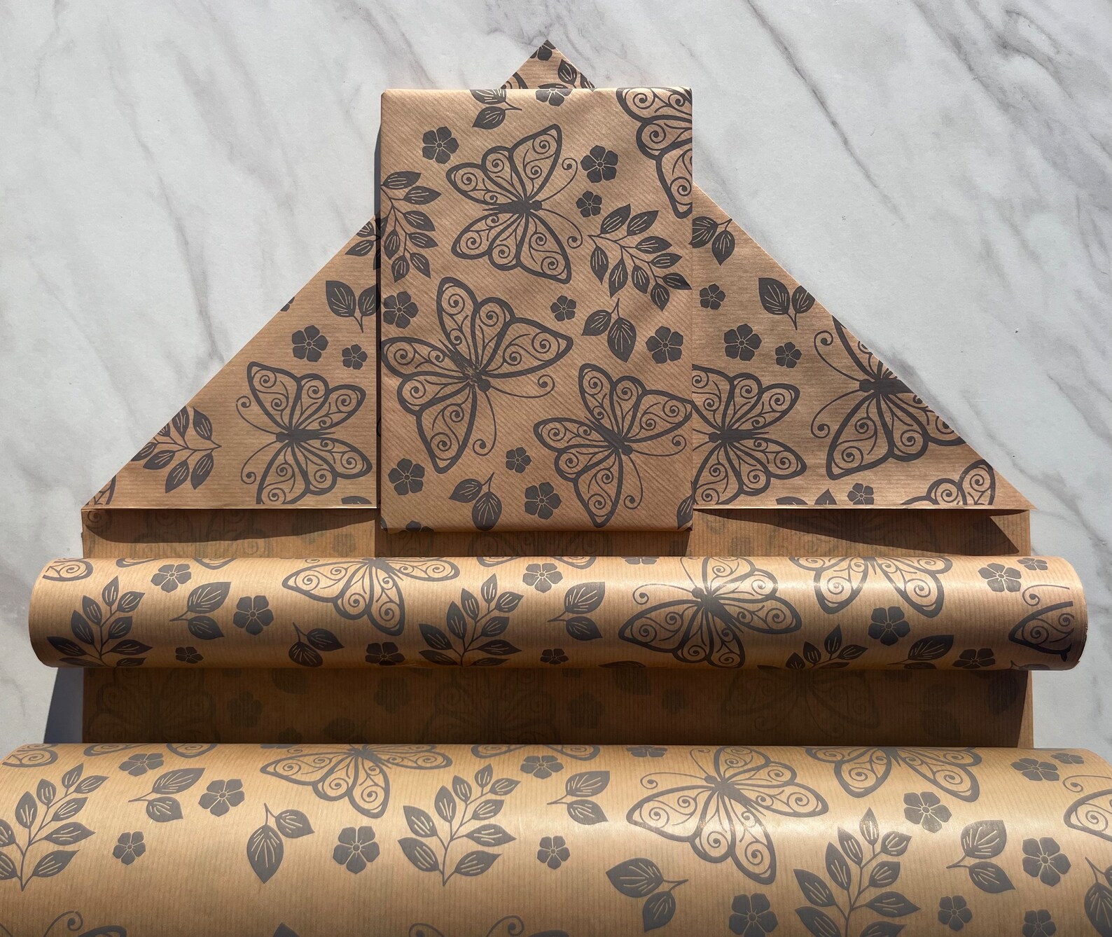 Wrapping Paper Evie Grey 50CM Wide Eco Friendly, 100% Recycled Kraft ...