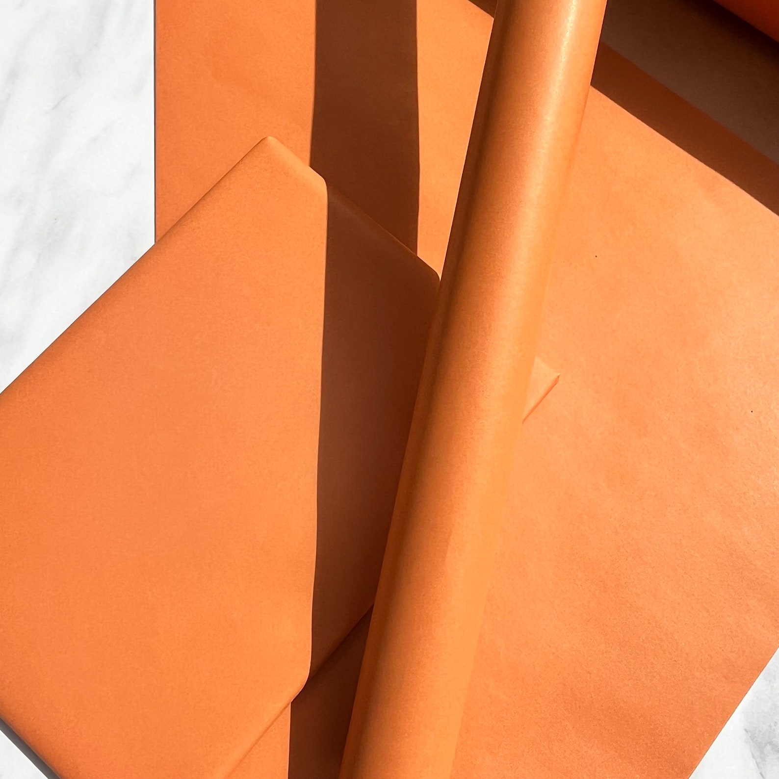 Wrapping Paper Tango Orange 50CM Wide Eco Friendly, 100% Recycled Kraft ...