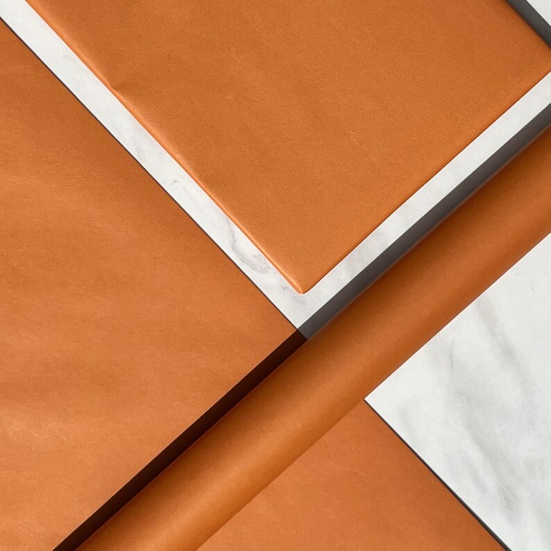 Wrapping Paper Tango Orange 50CM Wide Eco Friendly, 100% Recycled Kraft ...