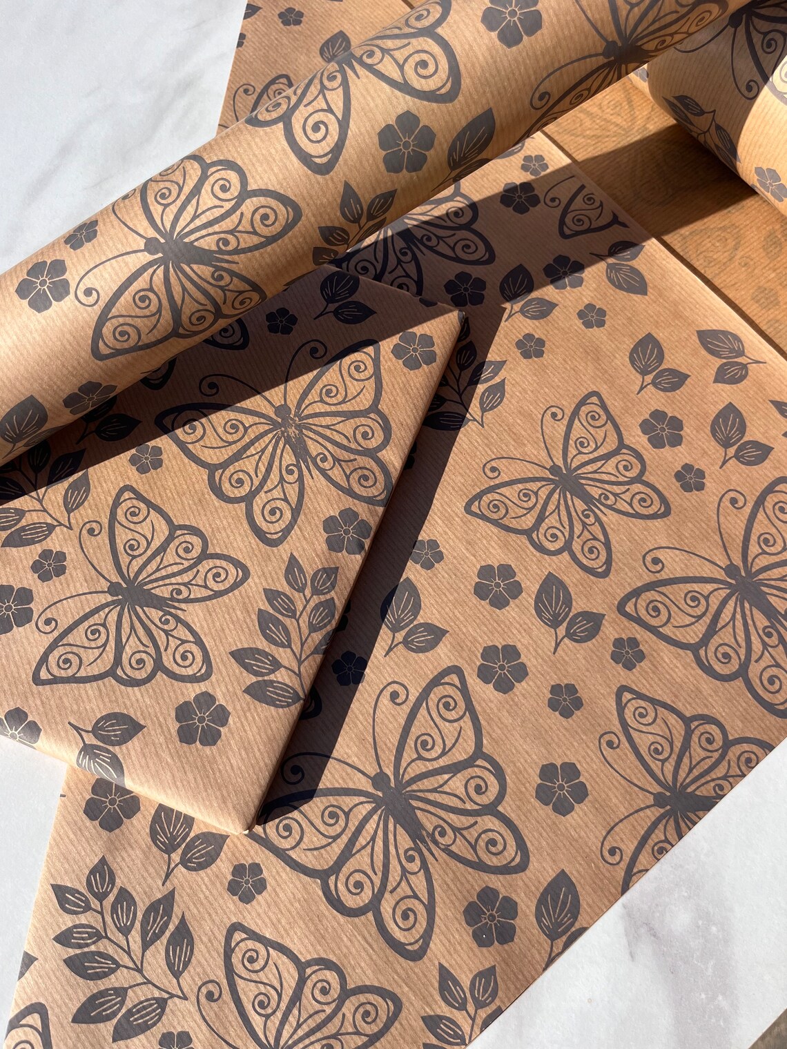 Wrapping Paper Evie Grey 50CM Wide Eco Friendly, 100% Recycled Kraft ...