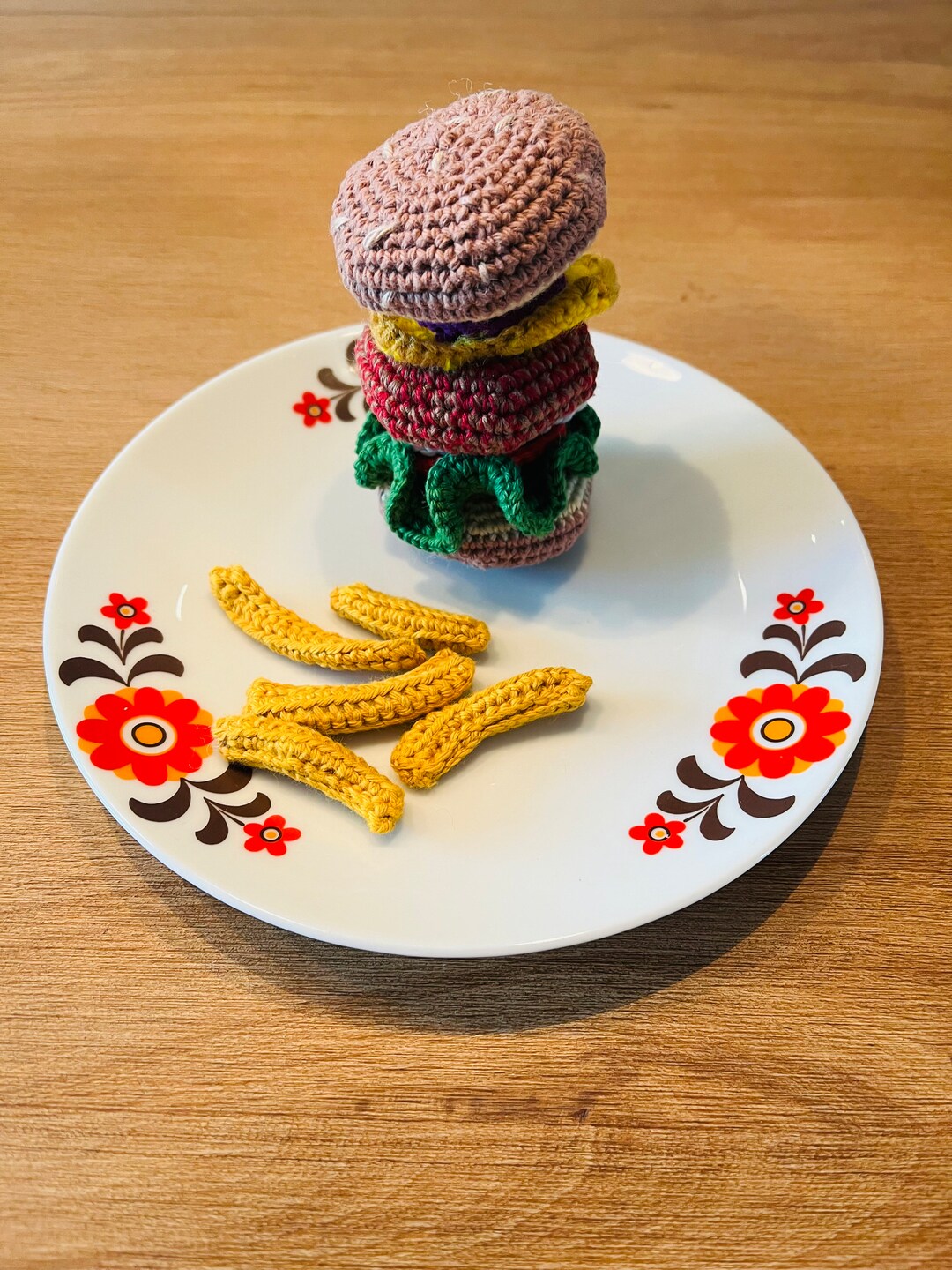 Crocheted Burger Cheeseburger With Fries - Etsy