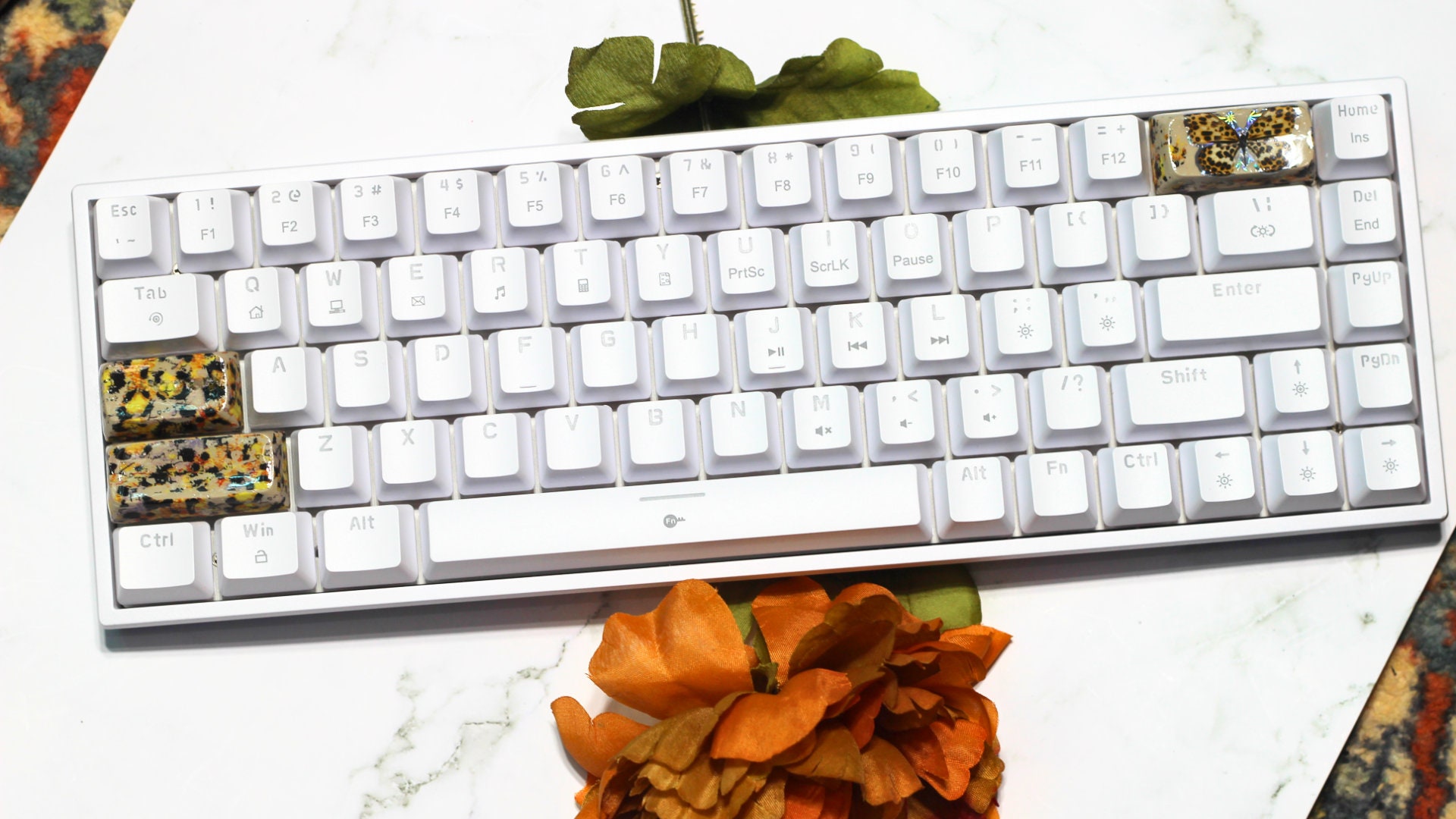 Stylish Cheetah Print Butterfly Key Caps for Mechanical Keyboards ...