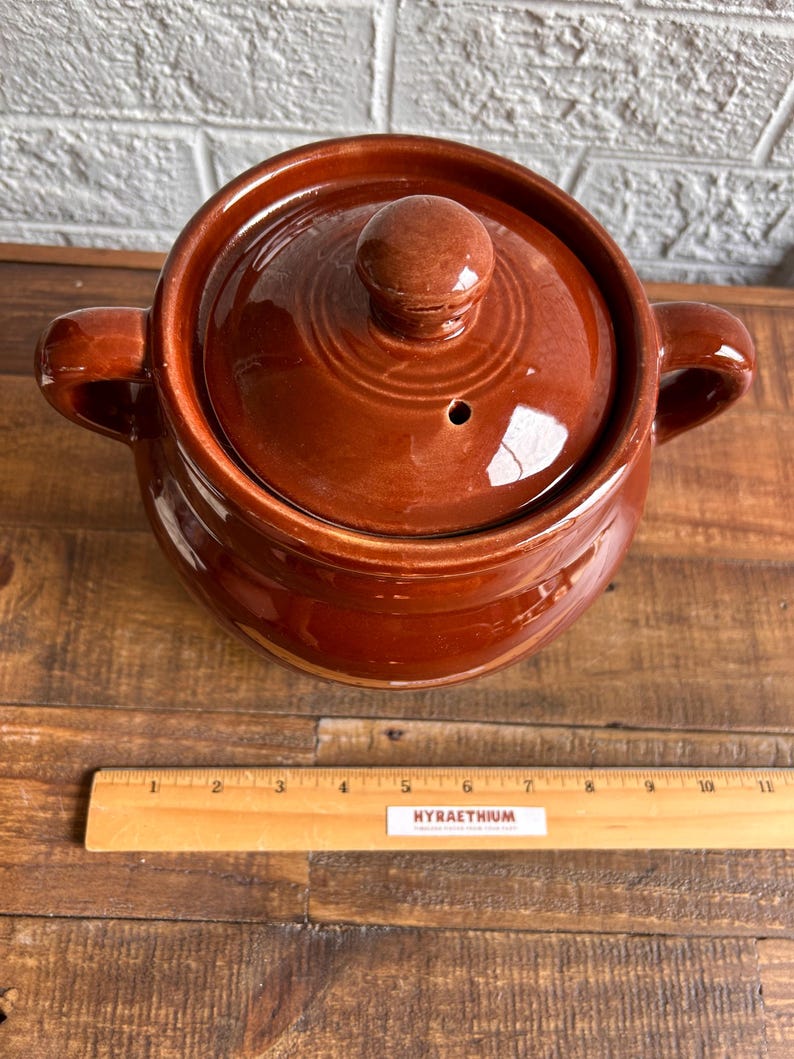 Vintage Redware Crock/bean Pot - Etsy