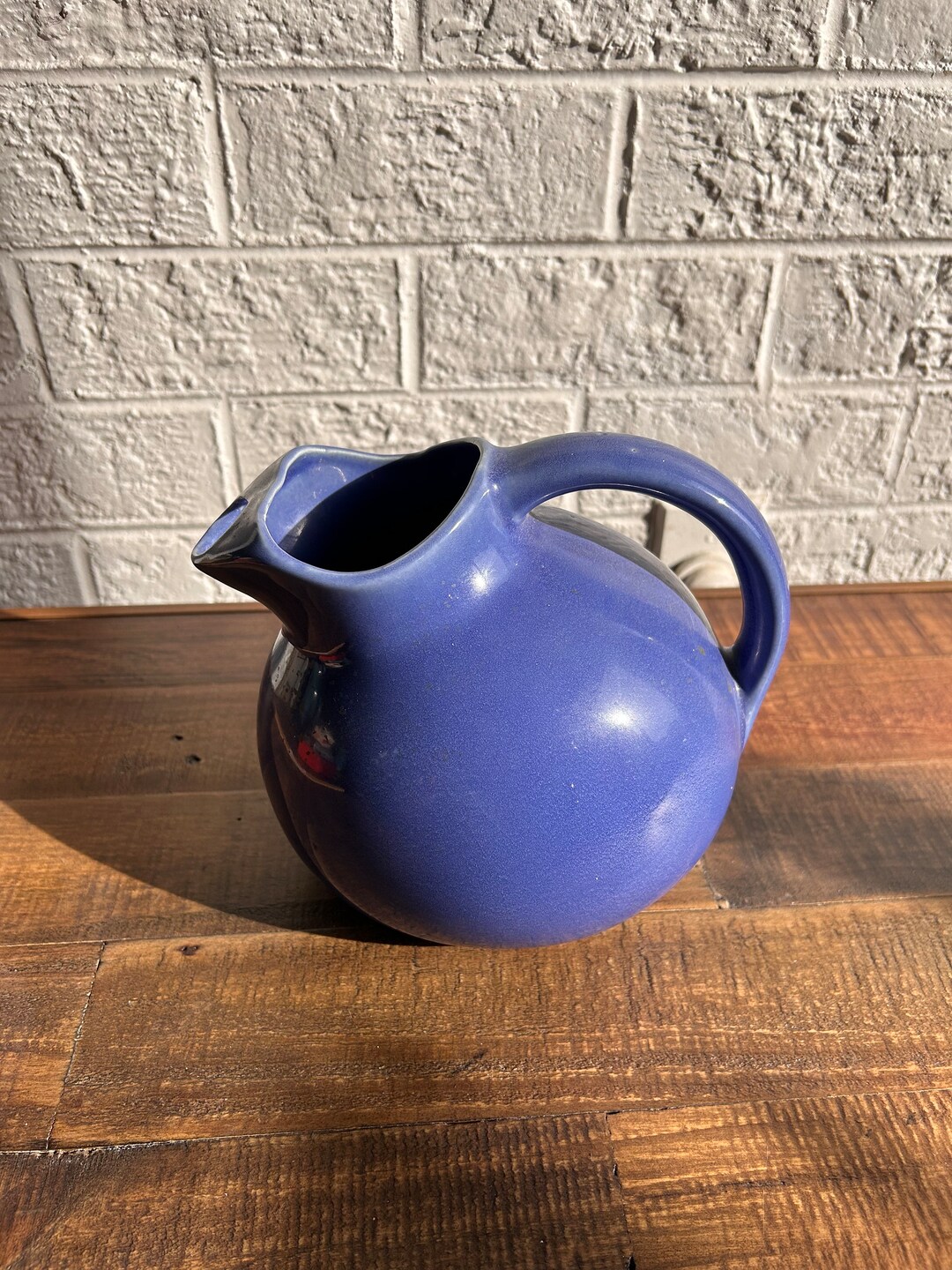 Vintage USA Hall Pottery Pitcher in Blue - Etsy