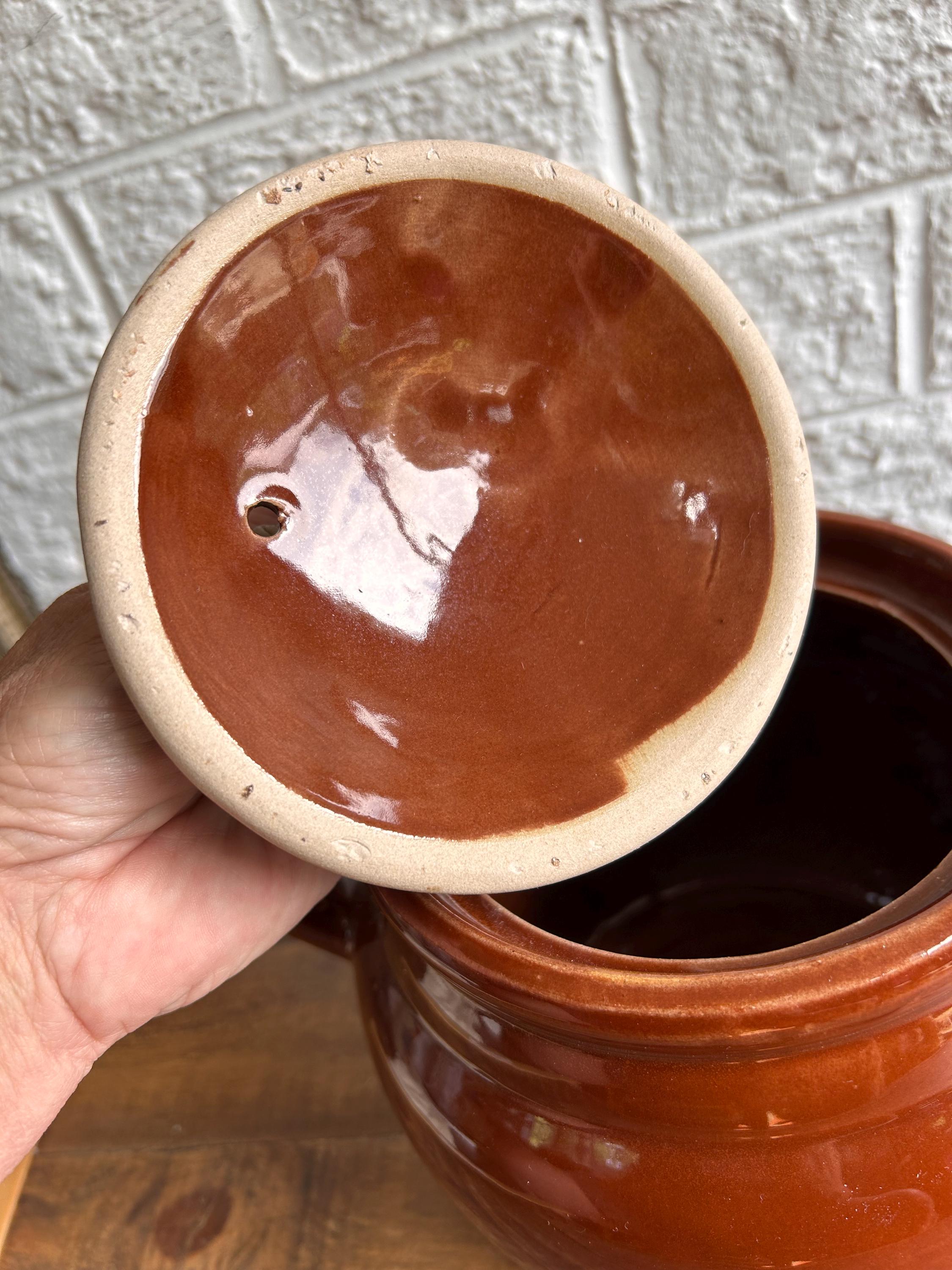 Vintage Redware Crock/bean Pot - Etsy