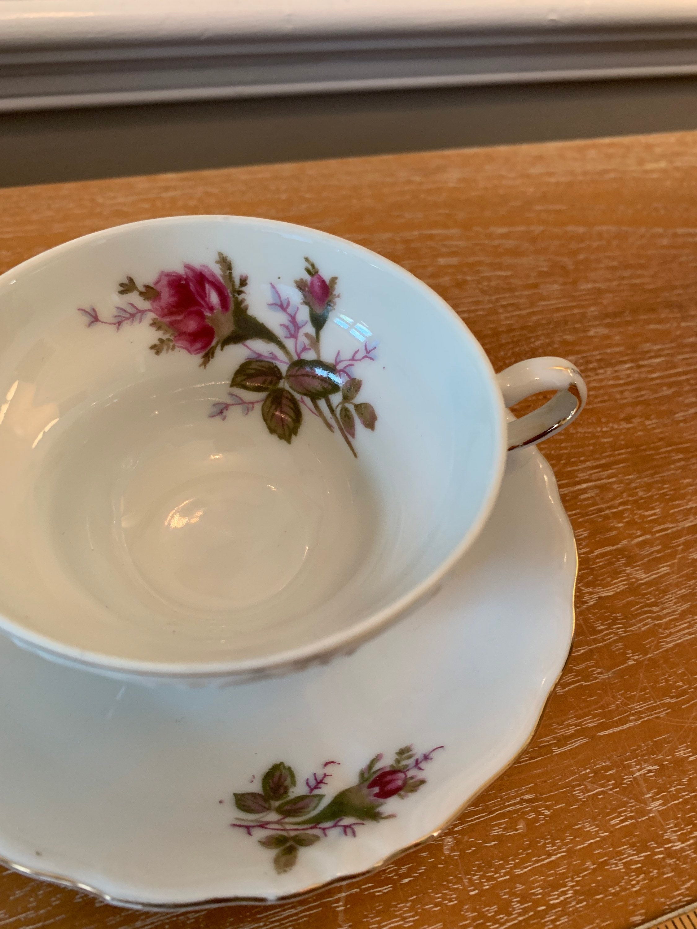 Moss Rose by UCAGCO Teacup and Saucer - Etsy