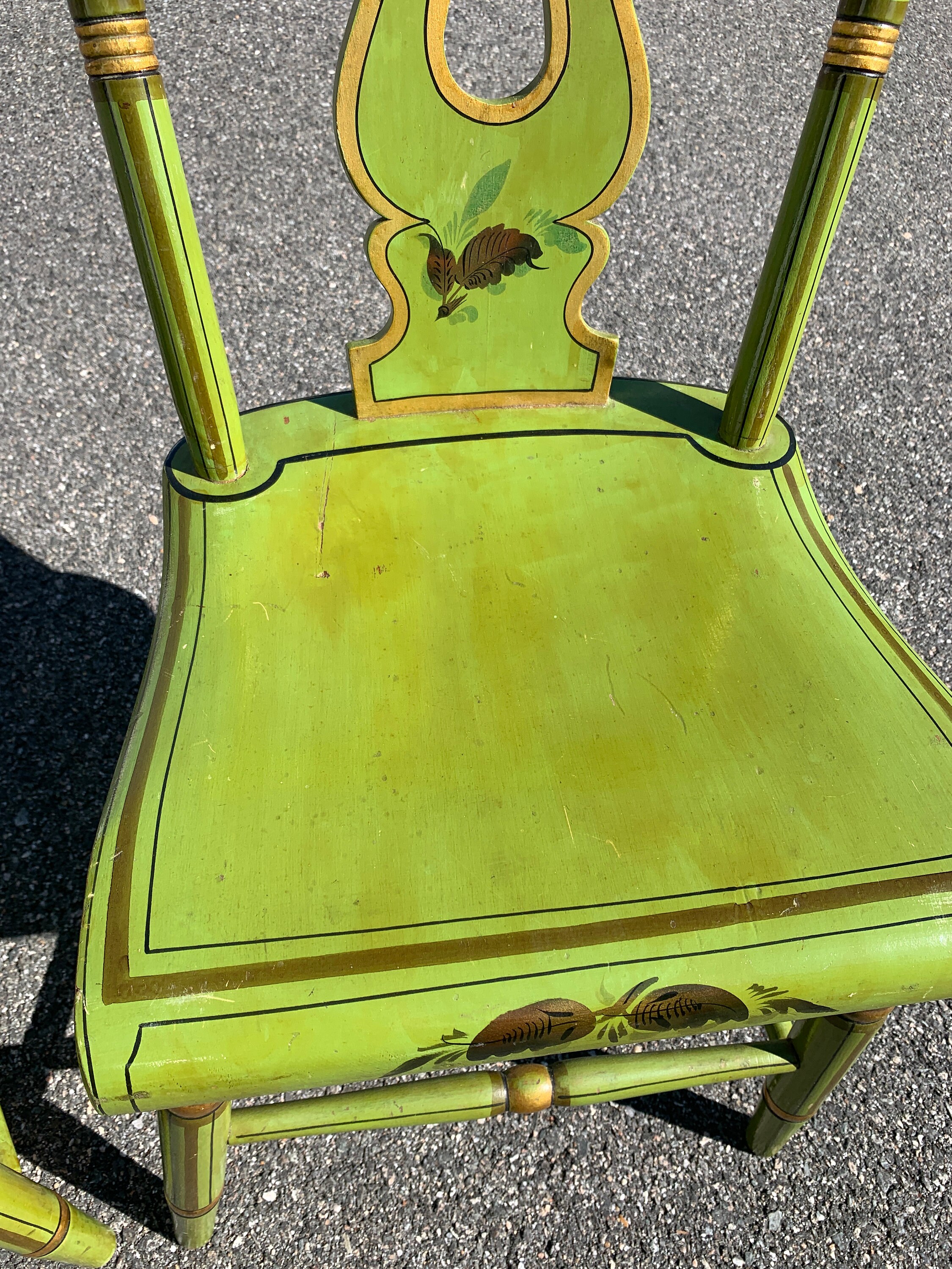 Pair of John Swint Apple Green Chairs - Etsy