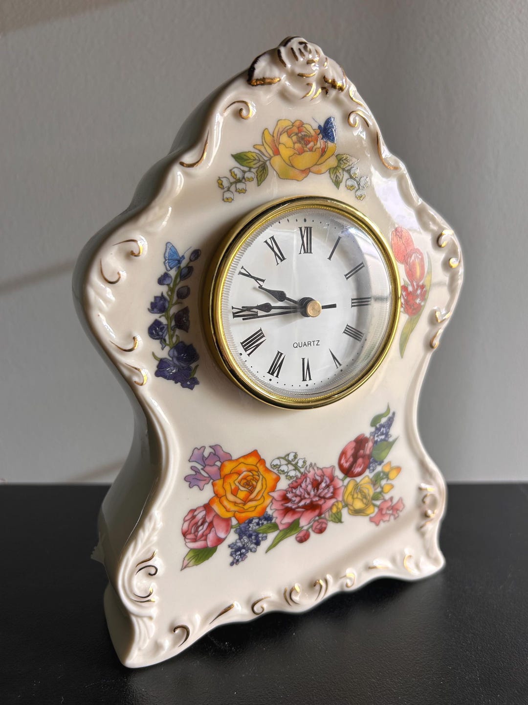 Vintage Staiger Germany Porcelain Clock - Etsy