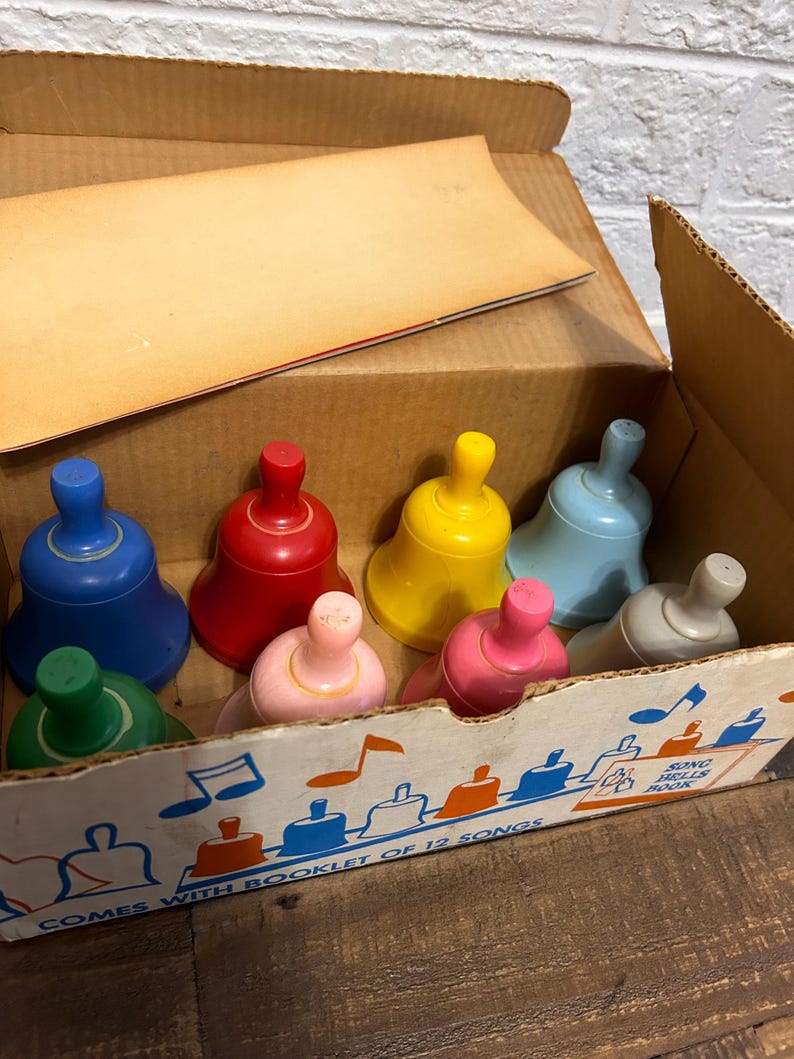 Vintage Swiss Song Bells in Original Box - Yellow is Cracked - Etsy