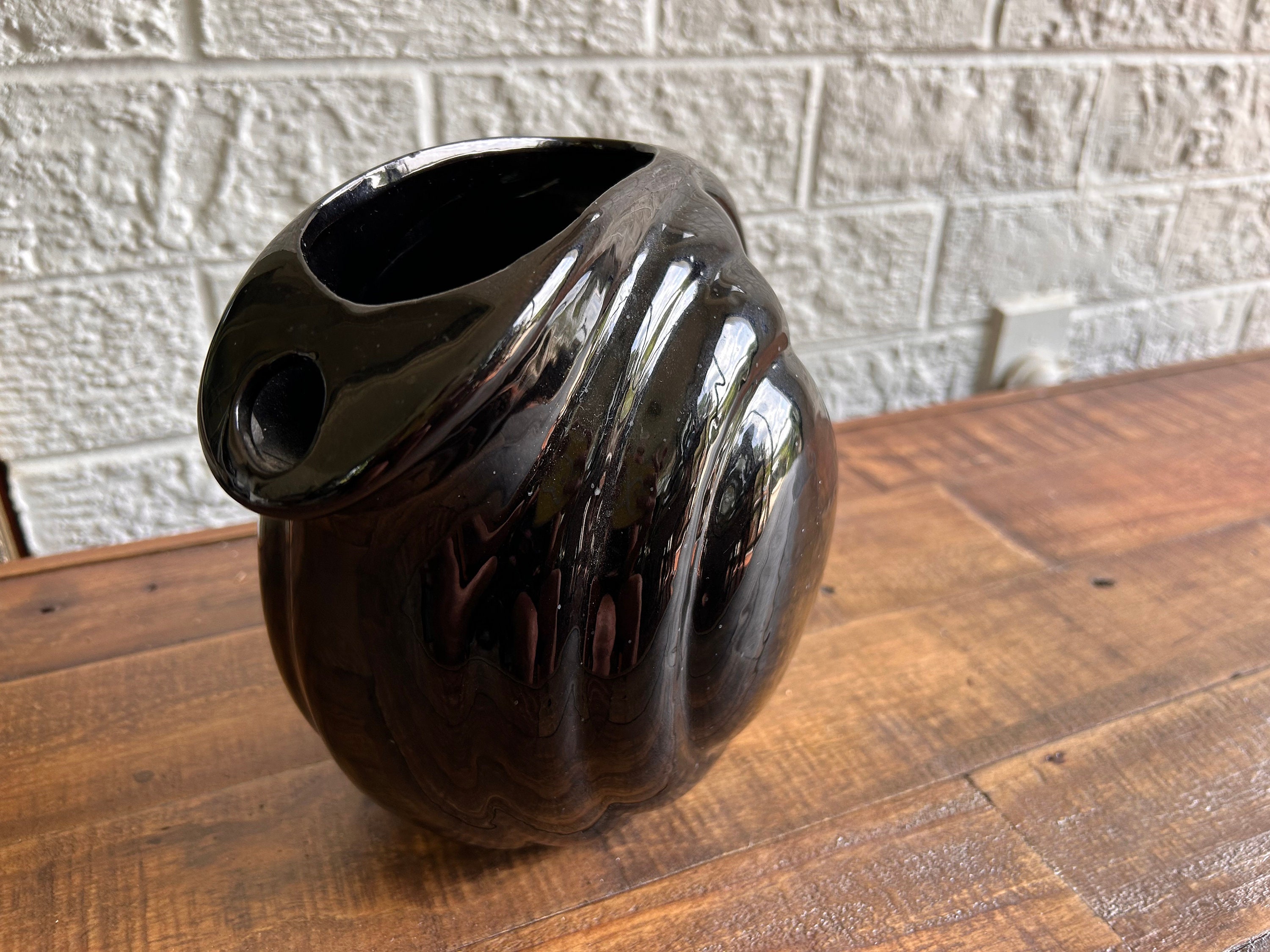 Vintage Art Deco Black Pitcher - Etsy