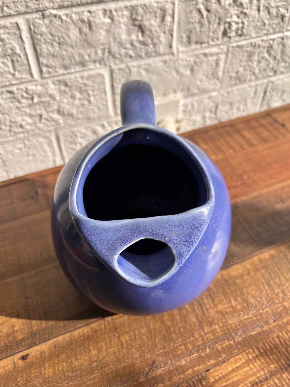 Vintage USA Hall Pottery Pitcher in Blue - Etsy