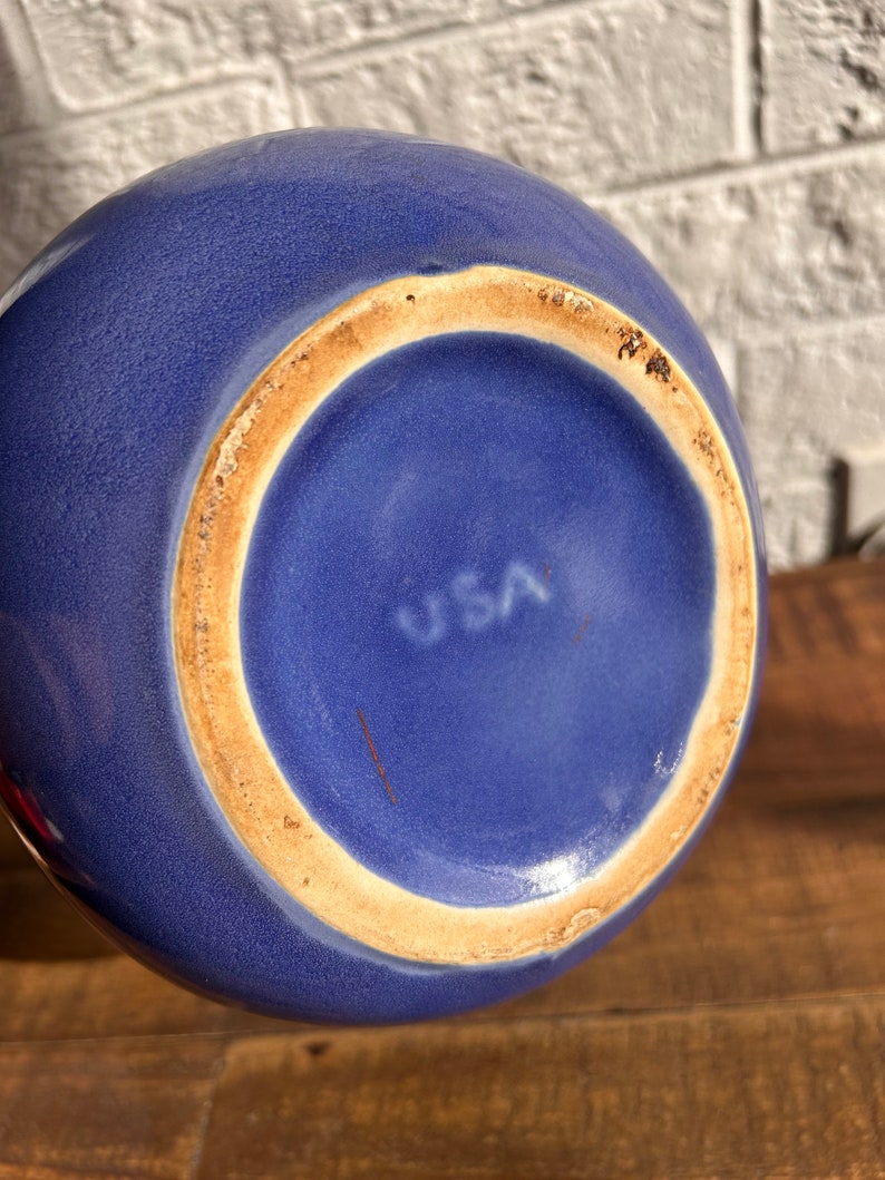 Vintage USA Hall Pottery Pitcher in Blue - Etsy