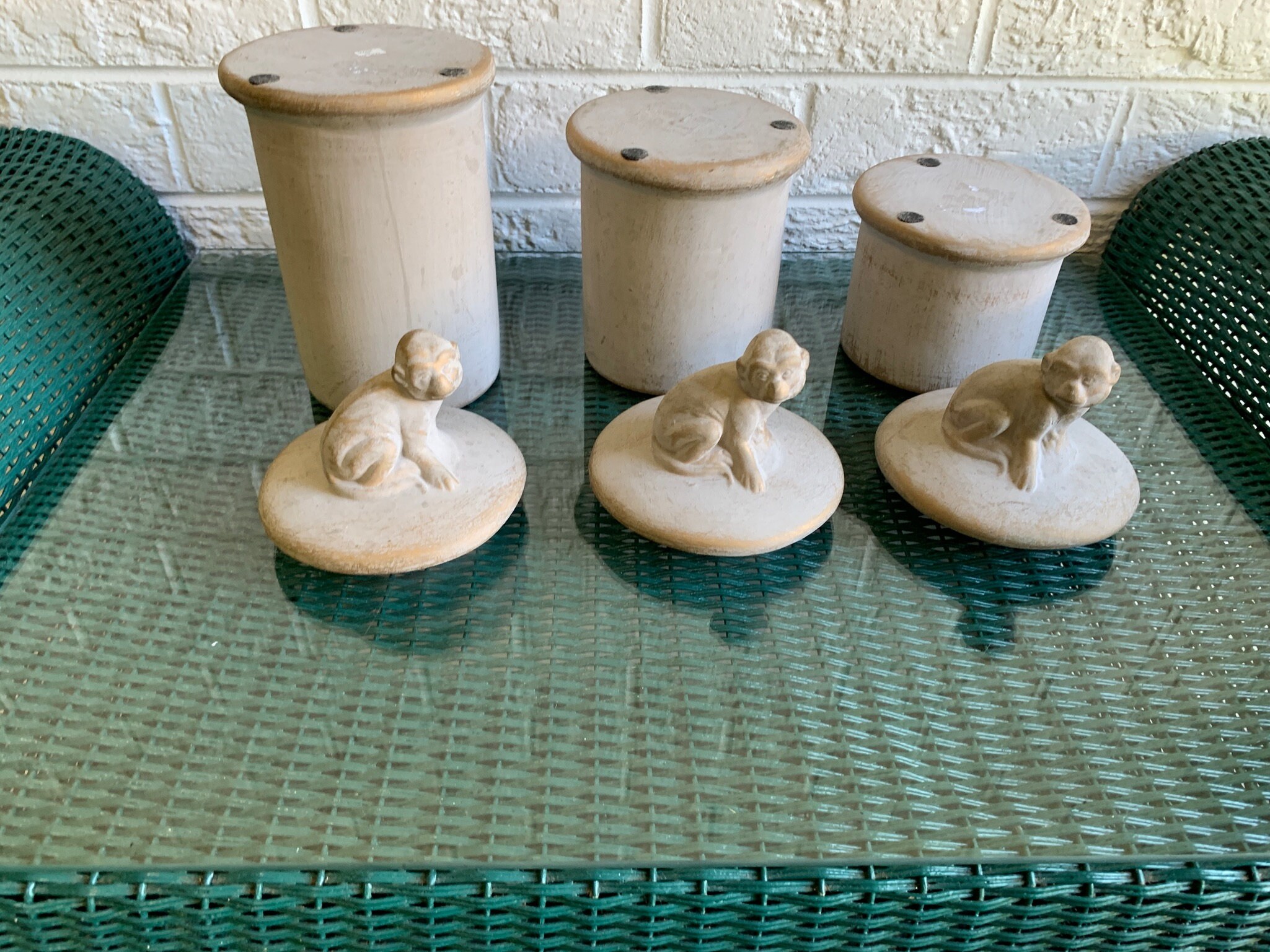 Vintage Pottery Monkey Canisters Made in Mexico - Etsy