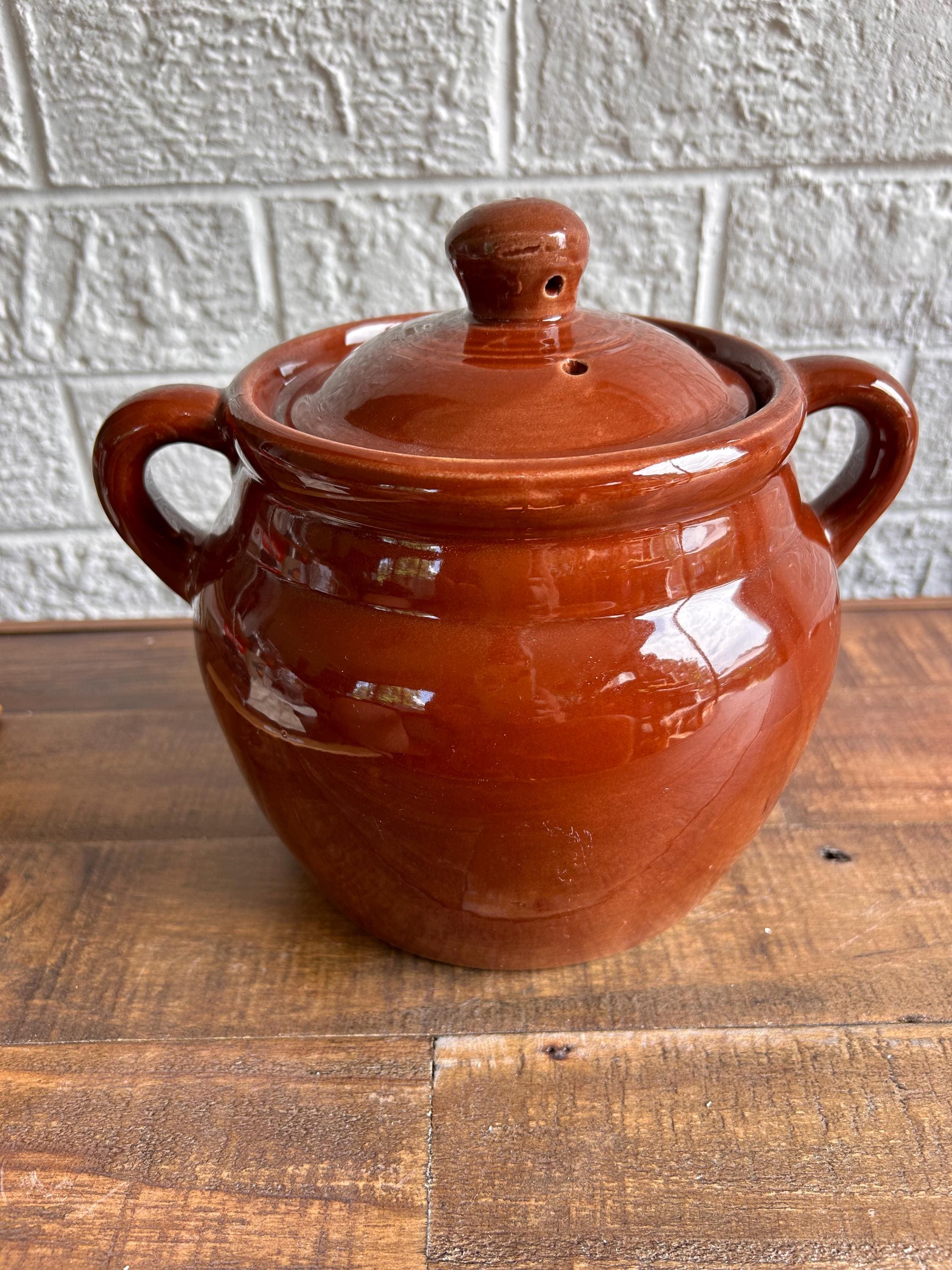 Vintage Redware Crock/bean Pot - Etsy