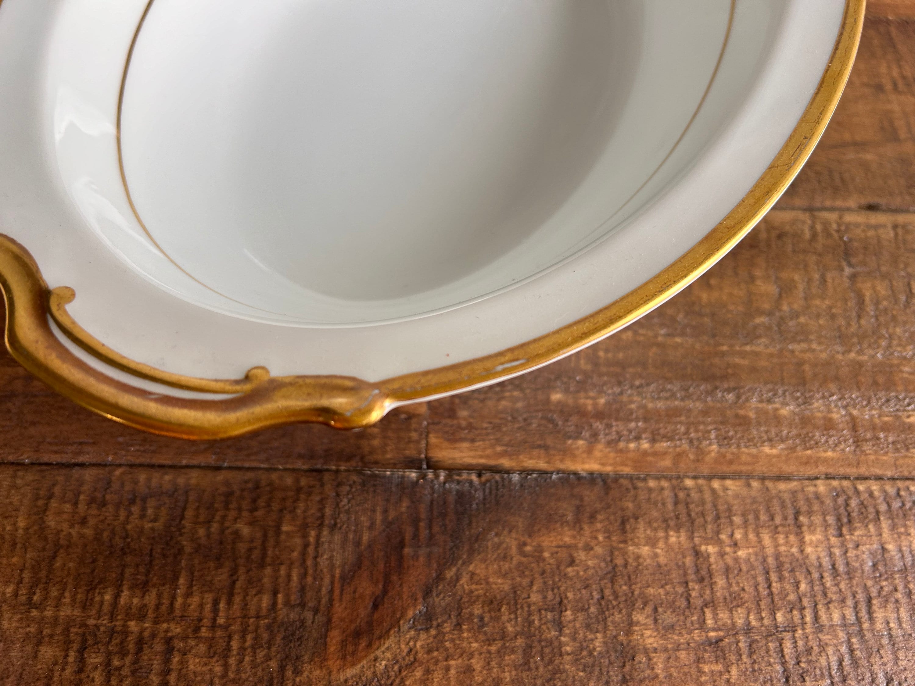 Vintage Noritake White With Gold Trim Oval Serving Bowl - Etsy