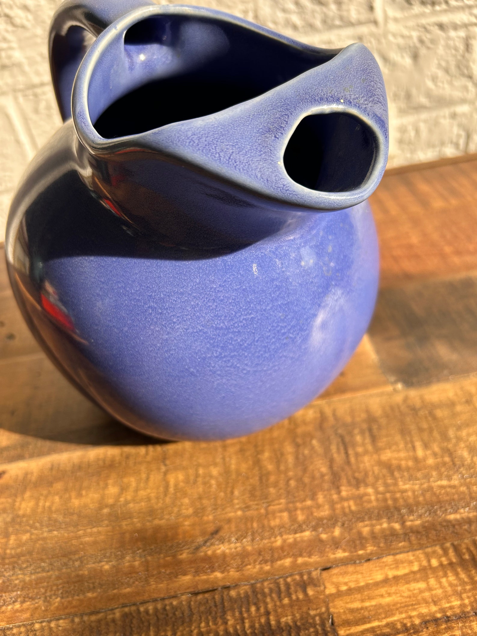 Vintage USA Hall Pottery Pitcher in Blue - Etsy