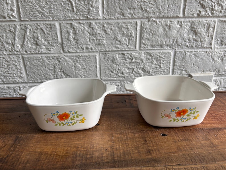 Vintage Corning Ware Wildflower Petit Casserole Dish Pair - Etsy