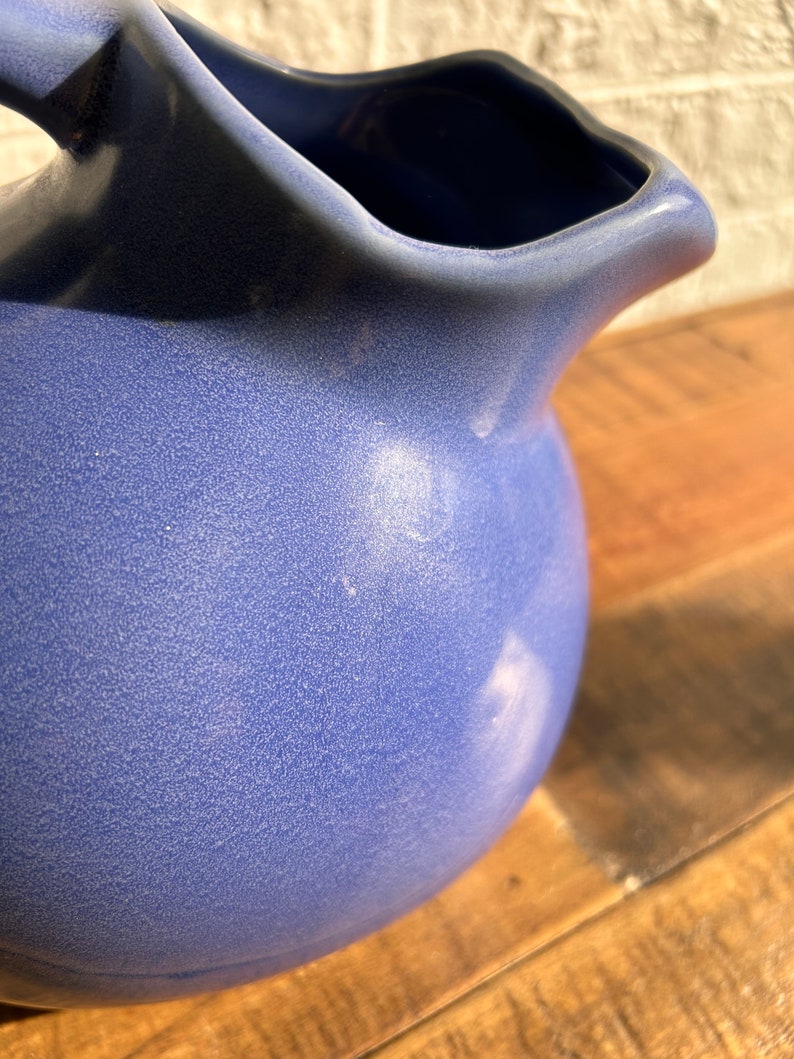 Vintage USA Hall Pottery Pitcher in Blue - Etsy