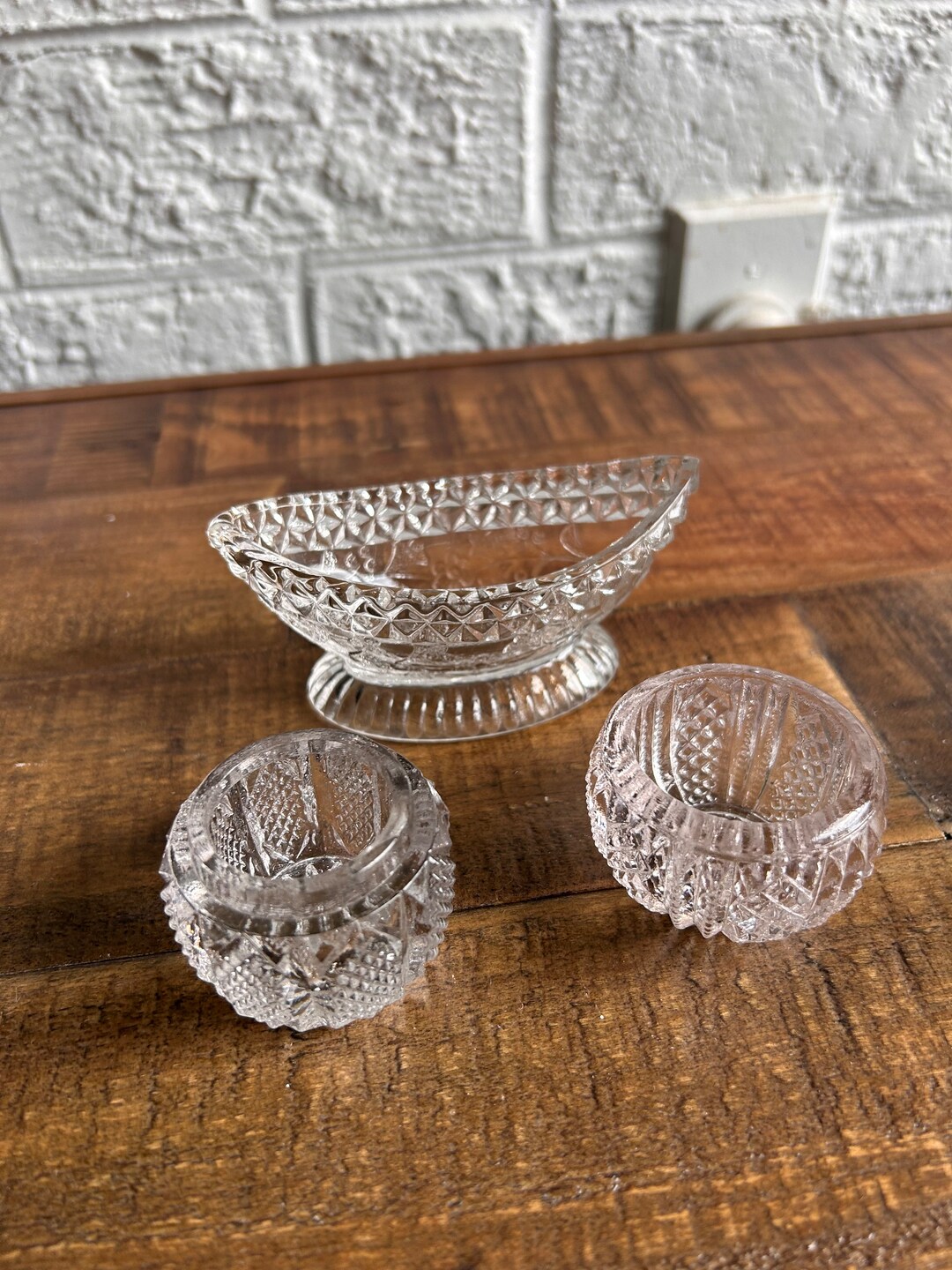 Antique Crystal Salt Cellars - Etsy