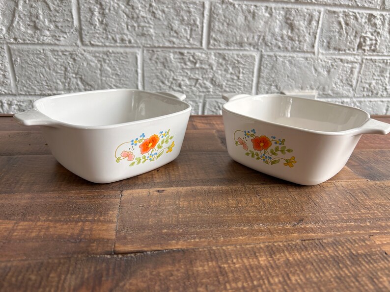 Vintage Corning Ware Wildflower Petit Casserole Dish Pair - Etsy