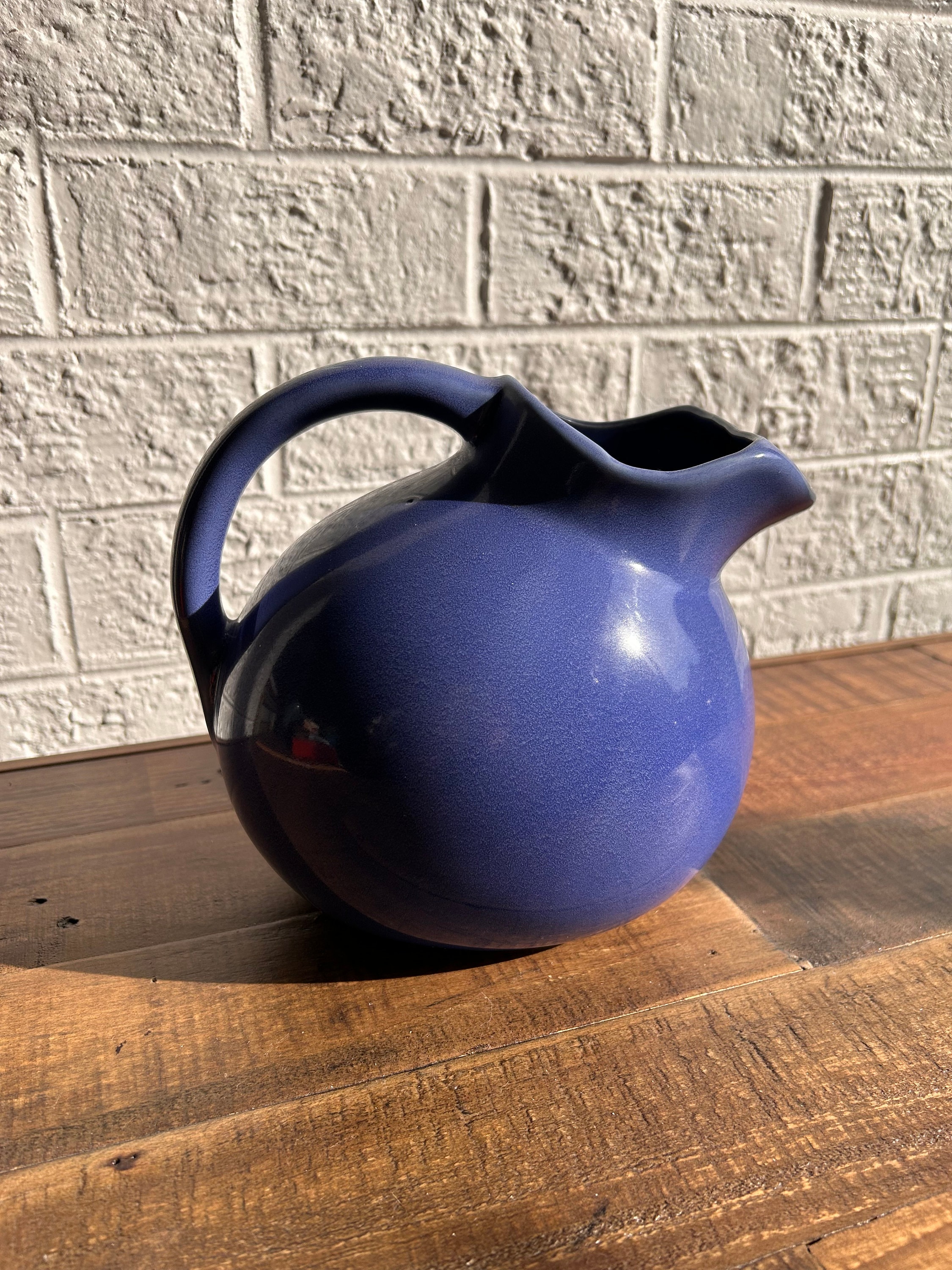 Vintage USA Hall Pottery Pitcher in Blue - Etsy