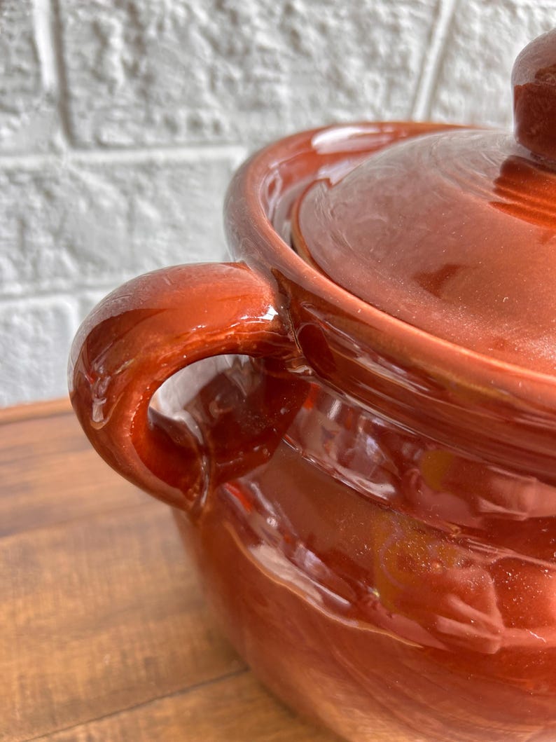 Vintage Redware Crock/bean Pot - Etsy
