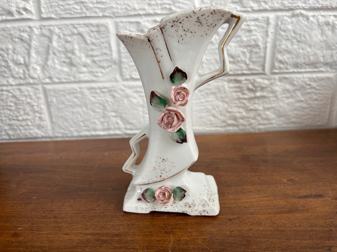 Vintage Lefton Rose Vase - Etsy