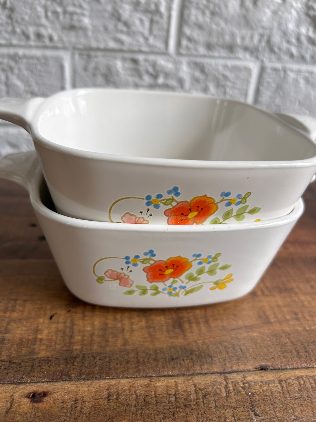 Vintage Corning Ware Wildflower Petit Casserole Dish Pair - Etsy