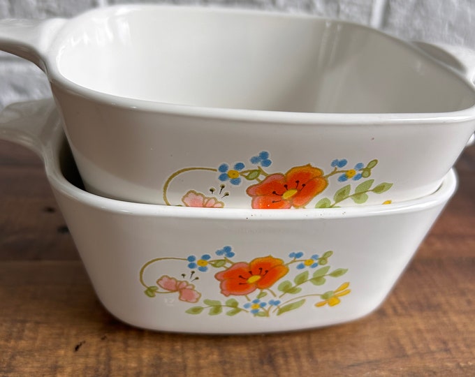 Vintage Corning Ware Wildflower Petit Casserole Dish Pair - Etsy